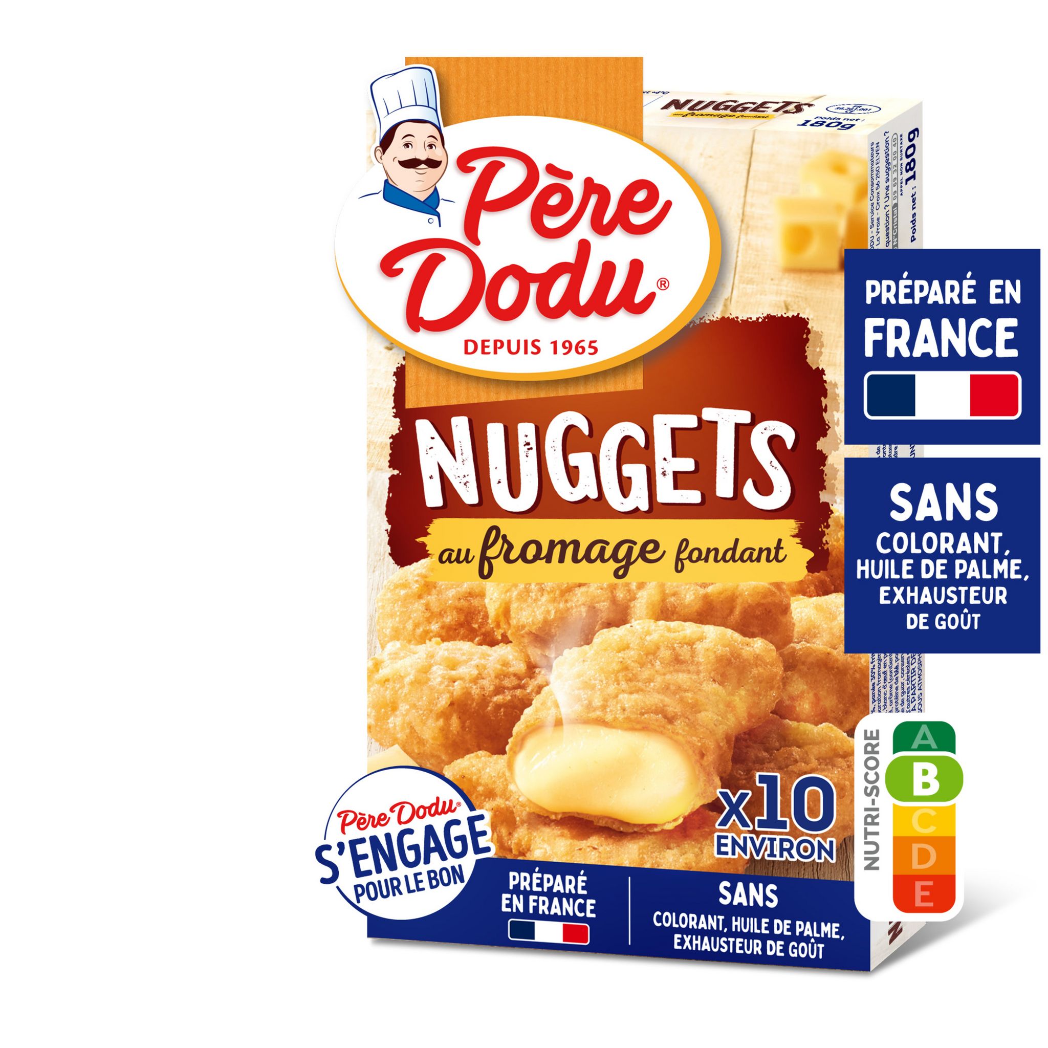 PERE DODU Nuggets au fromage fondant 10 pièces 180g pas cher - Auchan.fr