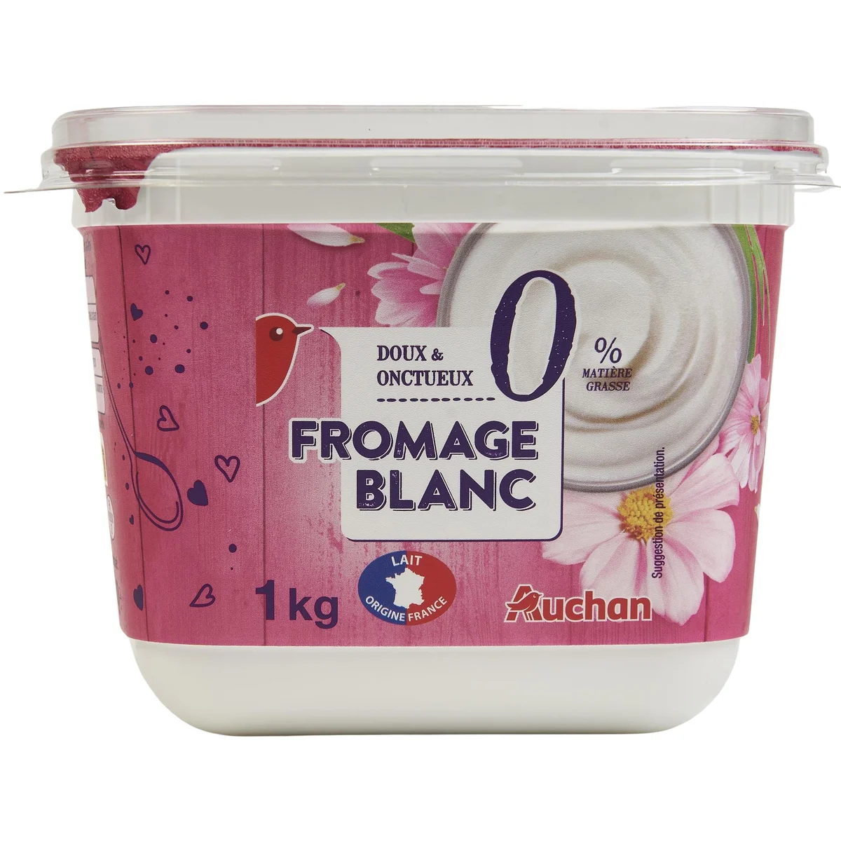 AUCHAN Fromage blanc 0% MG 1kg pas cher - Auchan.fr
