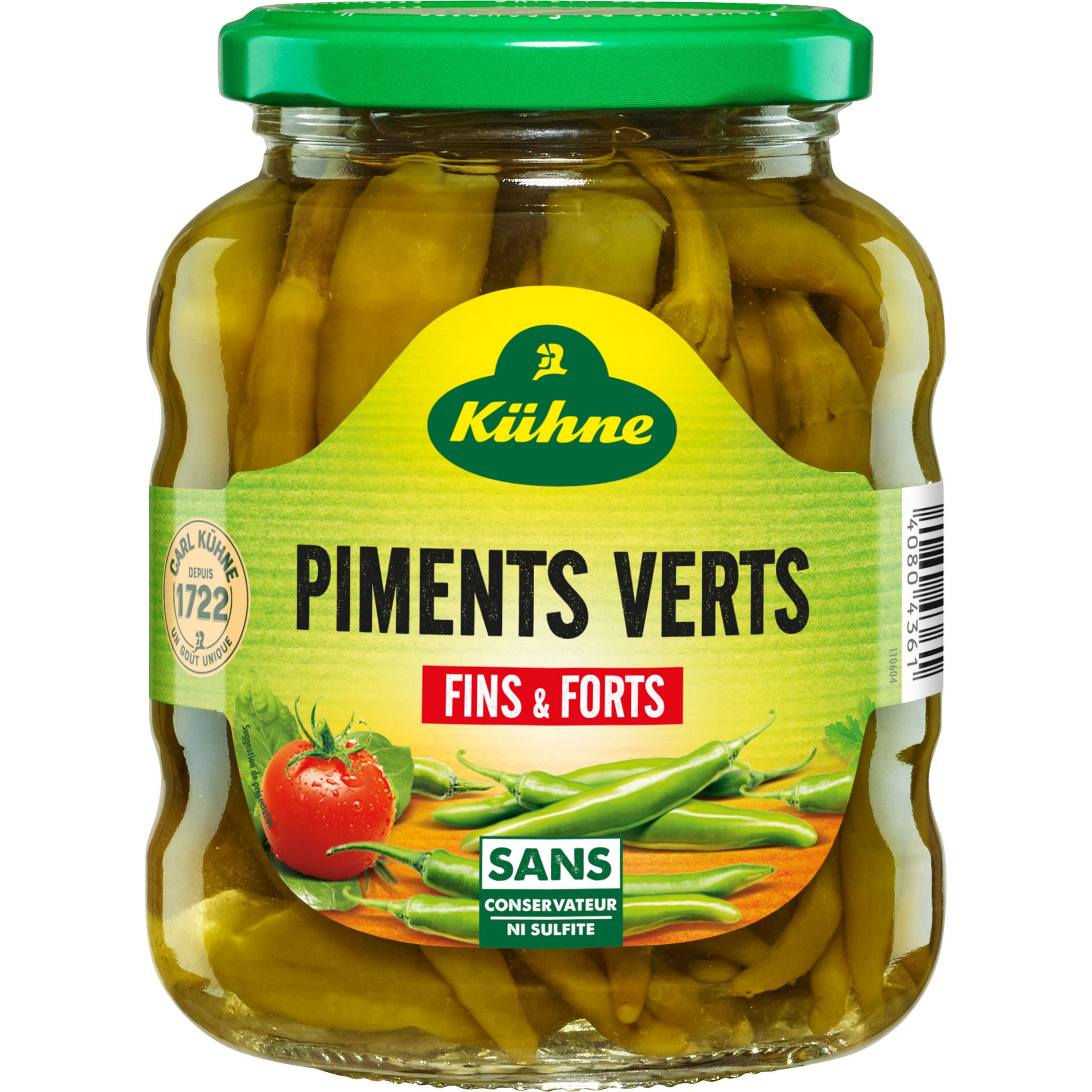 KUHNE Piments verts fins et forts 165g pas cher - Auchan.fr