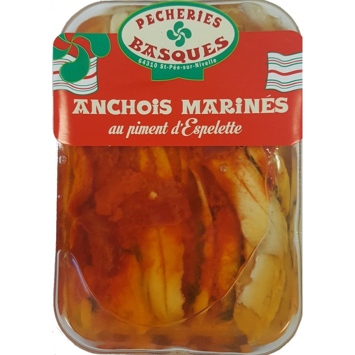 PECHERIES BASQUES Anchois marinés au piment d'Espelette 200g pas cher - Auchan.fr