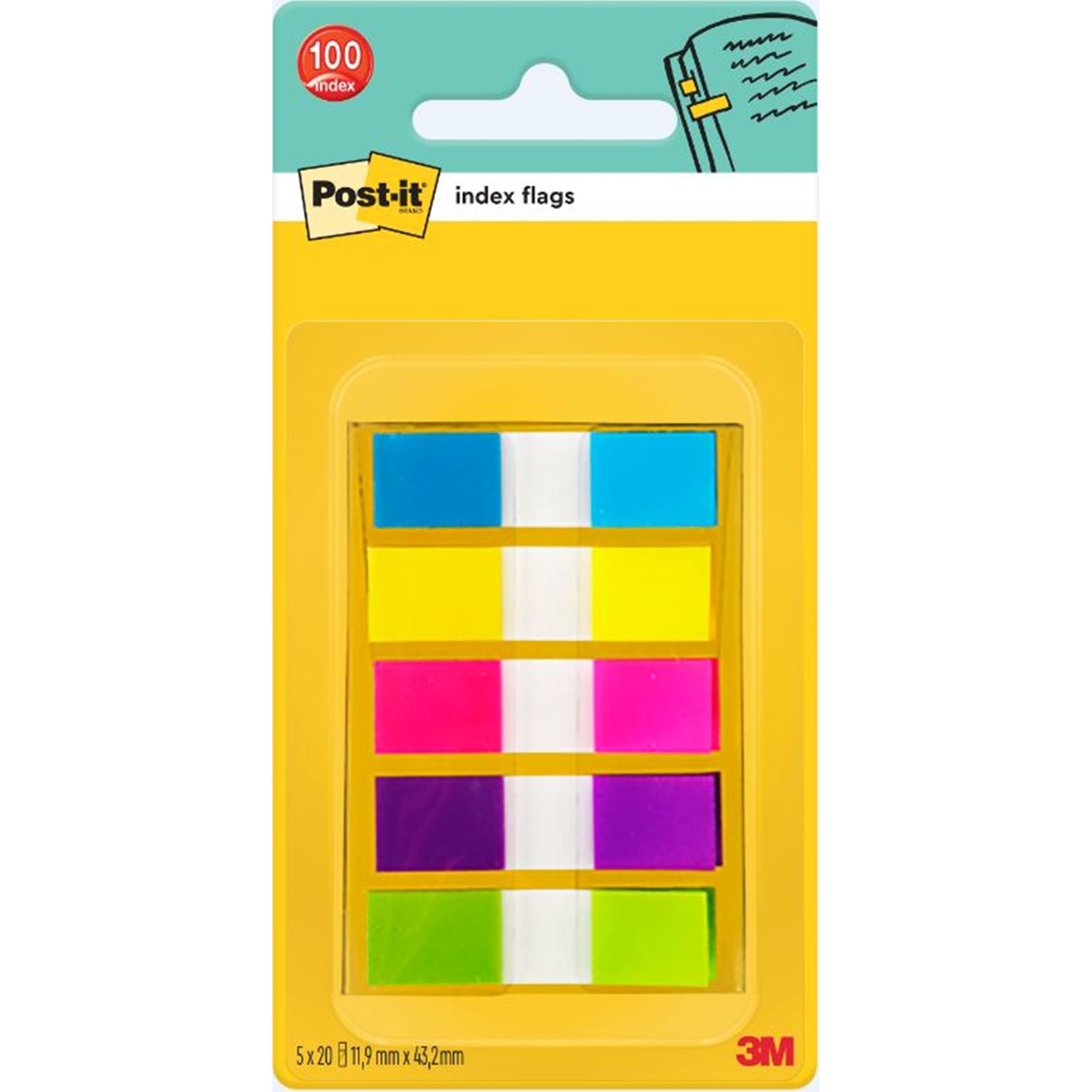 3M Set 100 Mini Index Post It - 5 couleurs pas cher - Auchan.fr