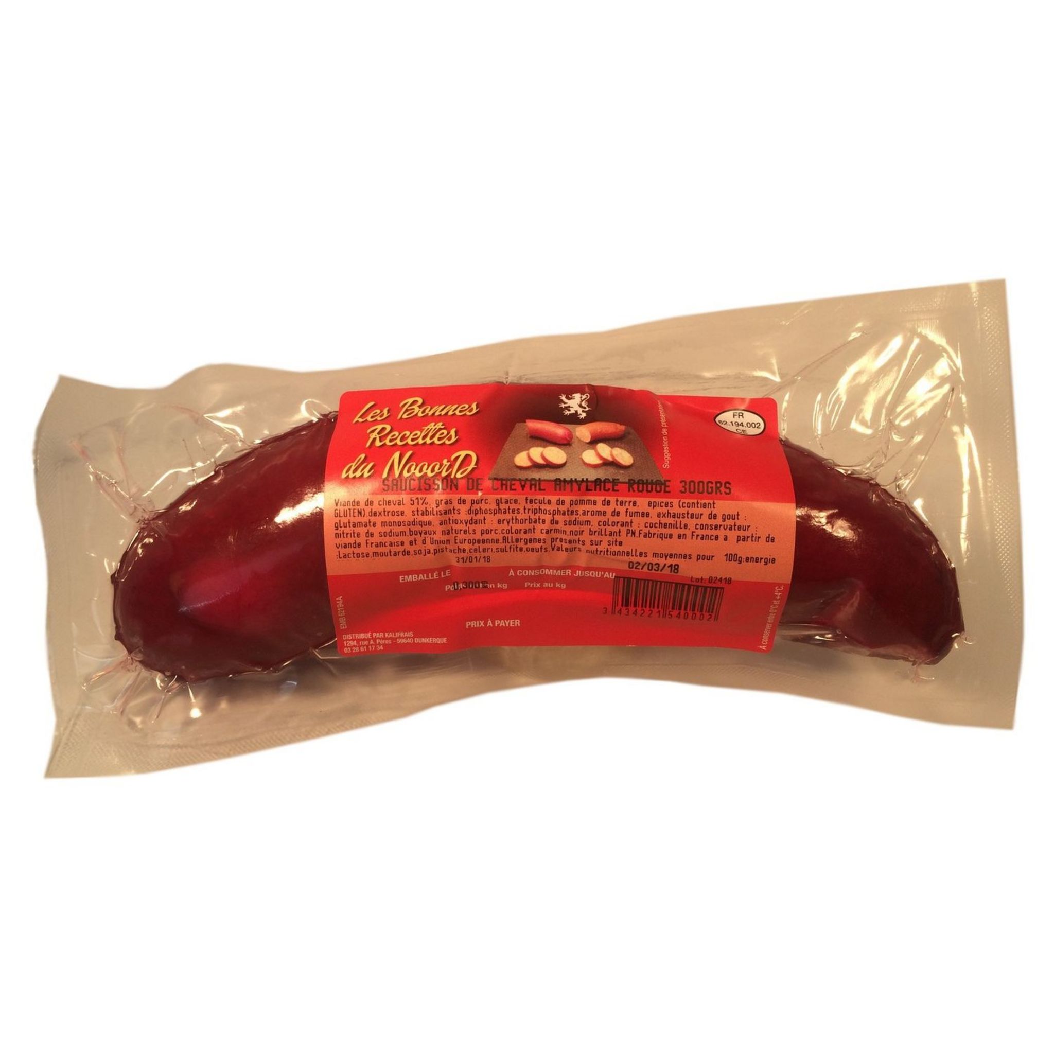 LES BONNES RECETTES DU NOOORD Saucisson de cheval 300g pas cher - Auchan.fr