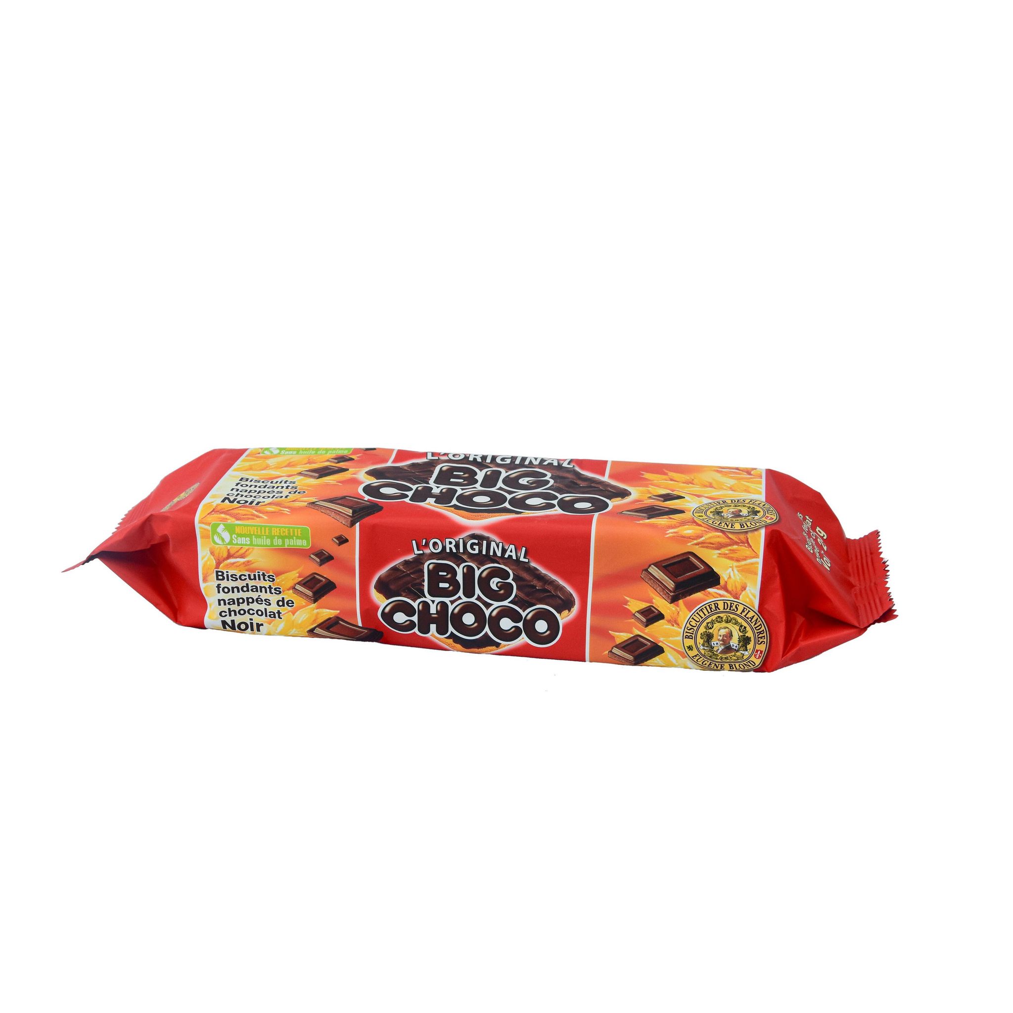 BIG CHOCO Biscuits fondants nappés de chocolat noir 12 biscuits 250g ...