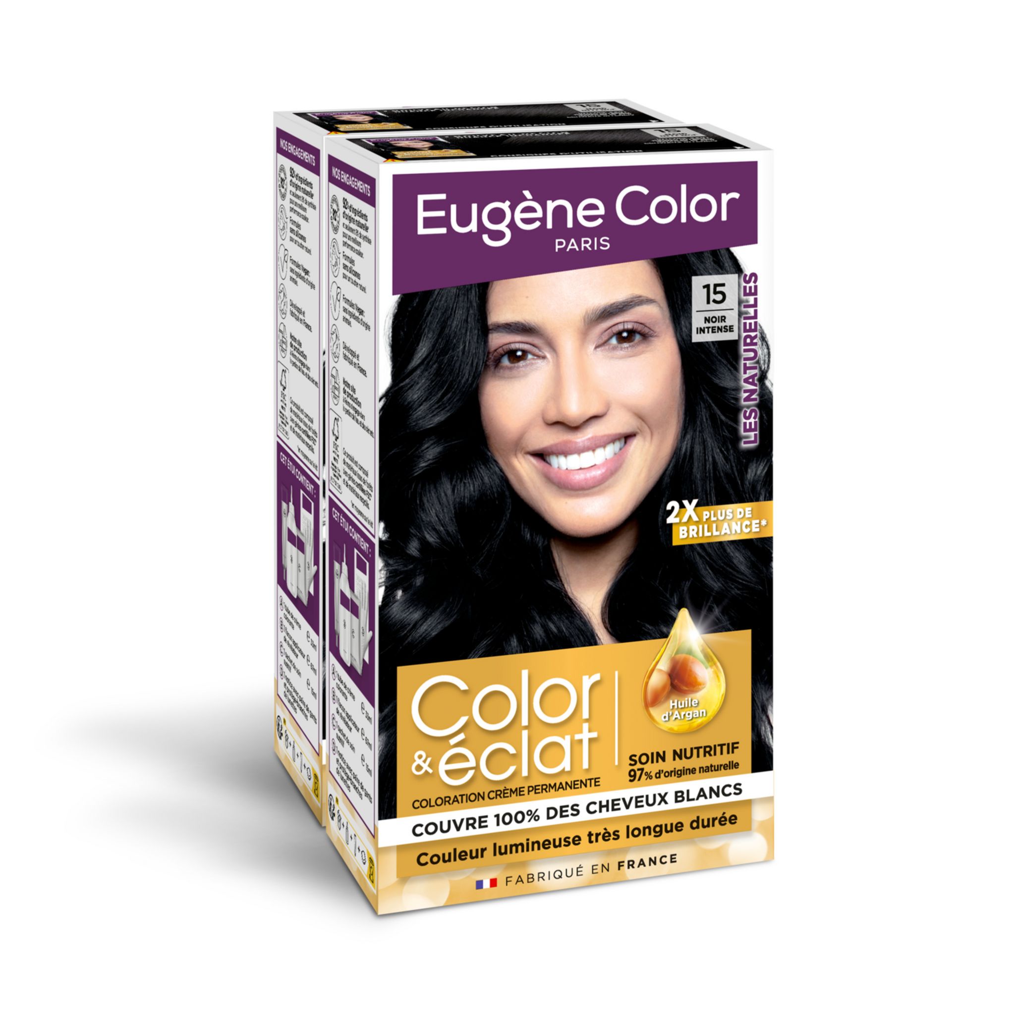 EUGENE COLOR Les Naturelles Coloration permanente n°15 noir intense 2 ...