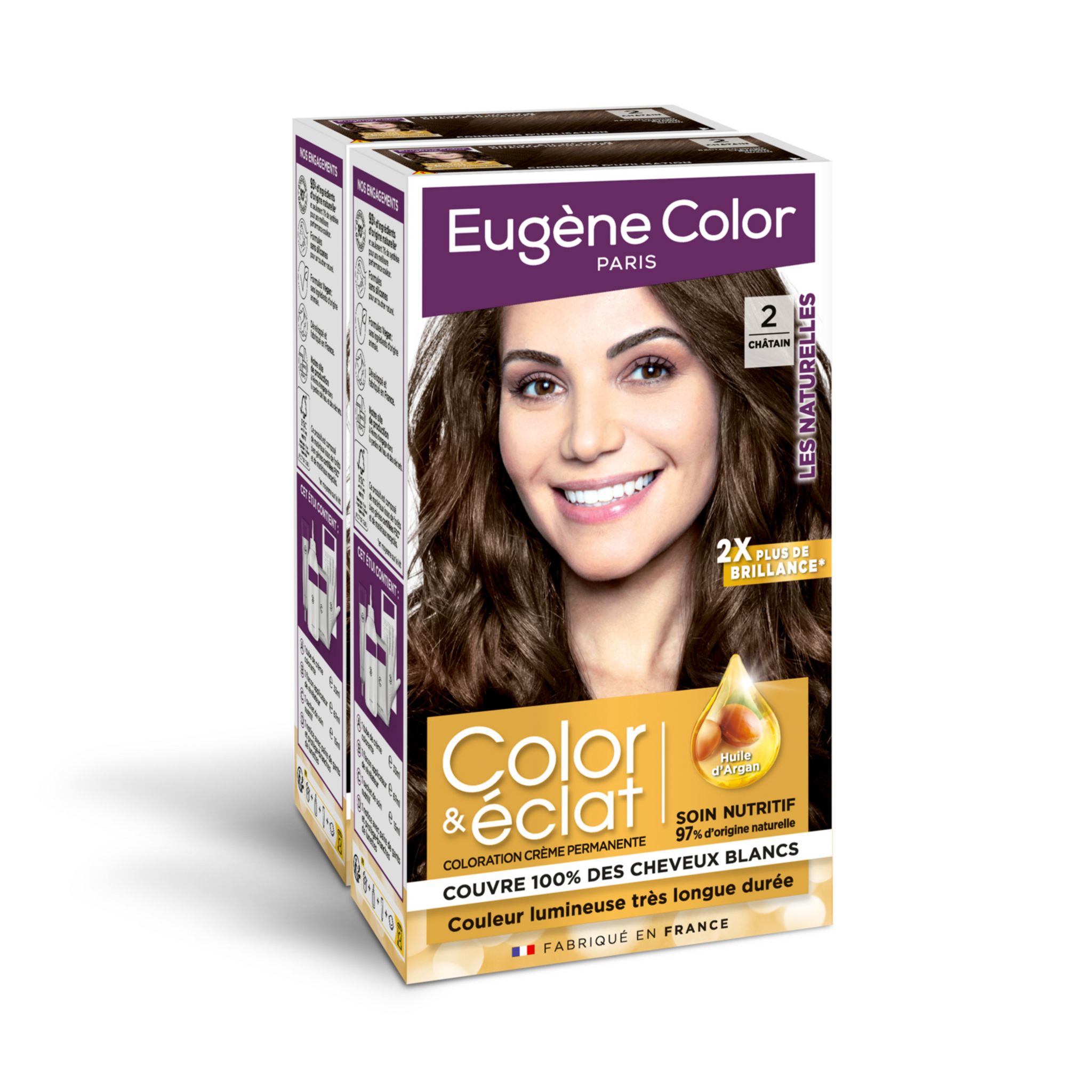 EUGENE COLOR Color et éclat les naturelles 2 chatain x2 pas cher ...