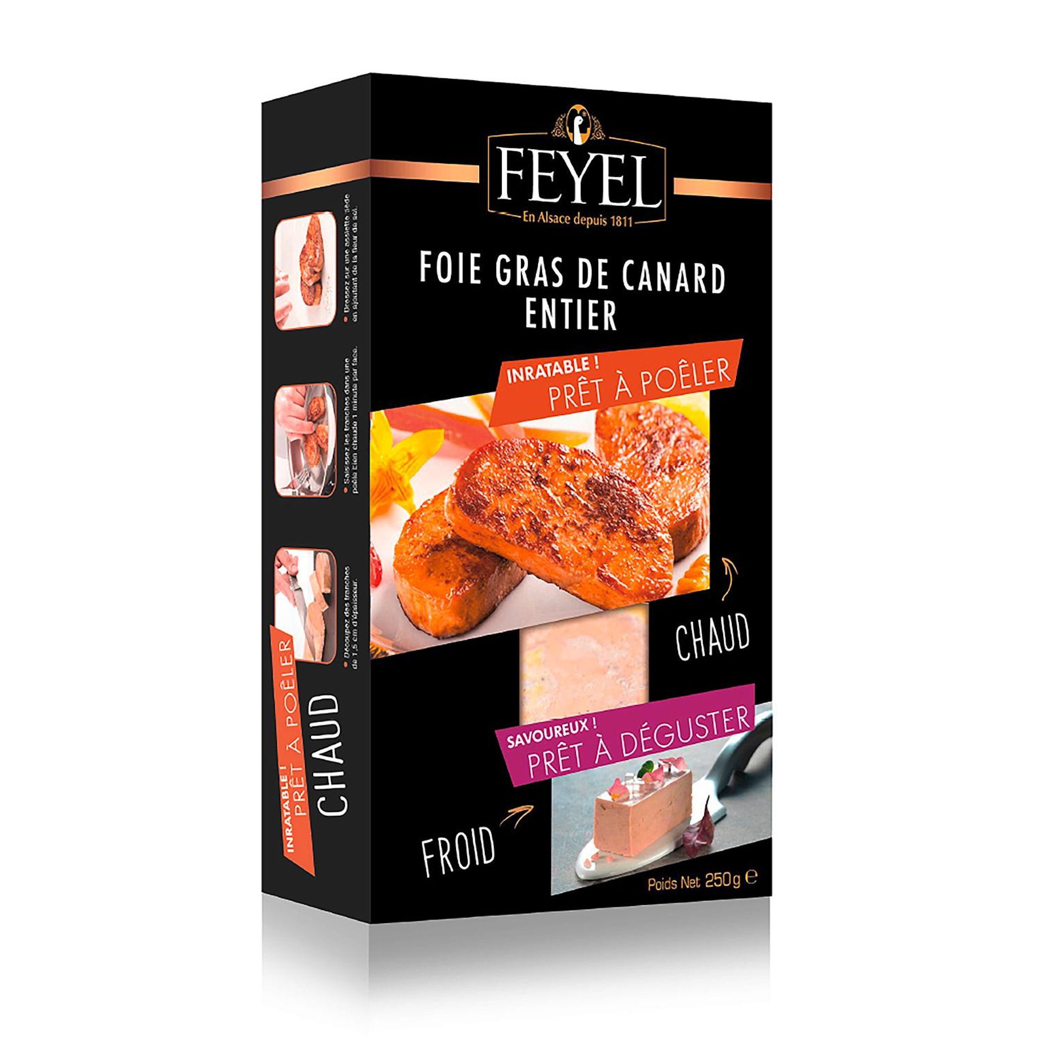 FEYEL Foie gras entier de canard prêt à poêler 250g pas cher - Auchan.fr