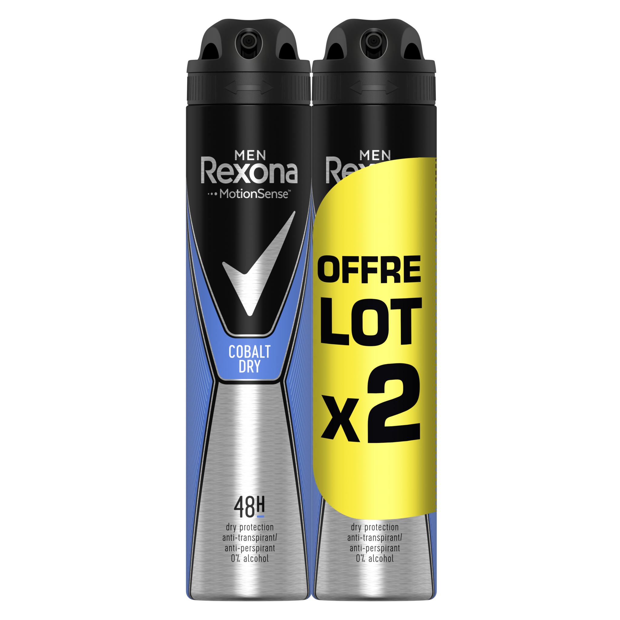 REXONA MEN Déodorant spray homme 48h colbalt 2x200ml pas cher - Auchan.fr