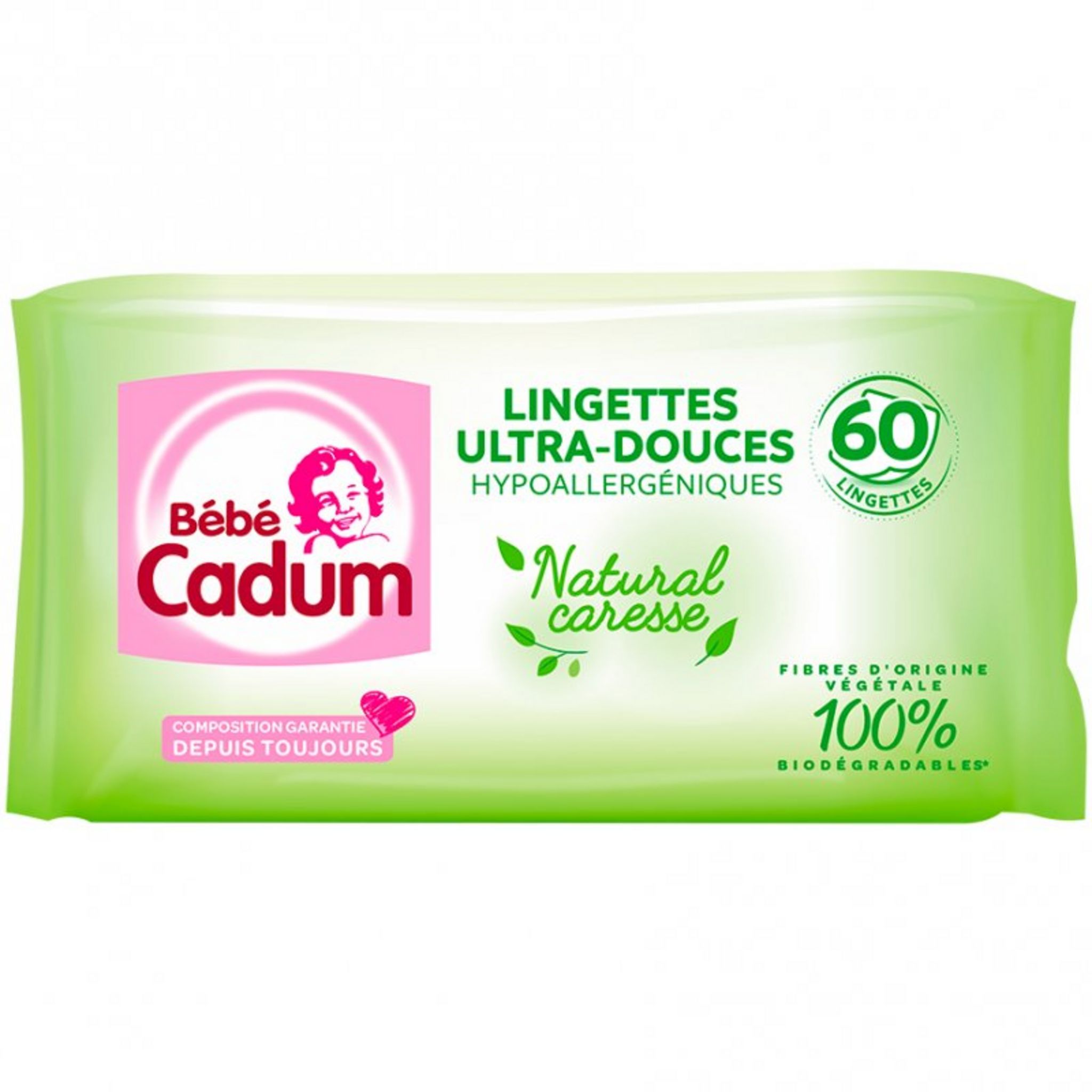 BEBE CADUM Lingettes natural caresse 60 lingettes pas cher - Auchan.fr