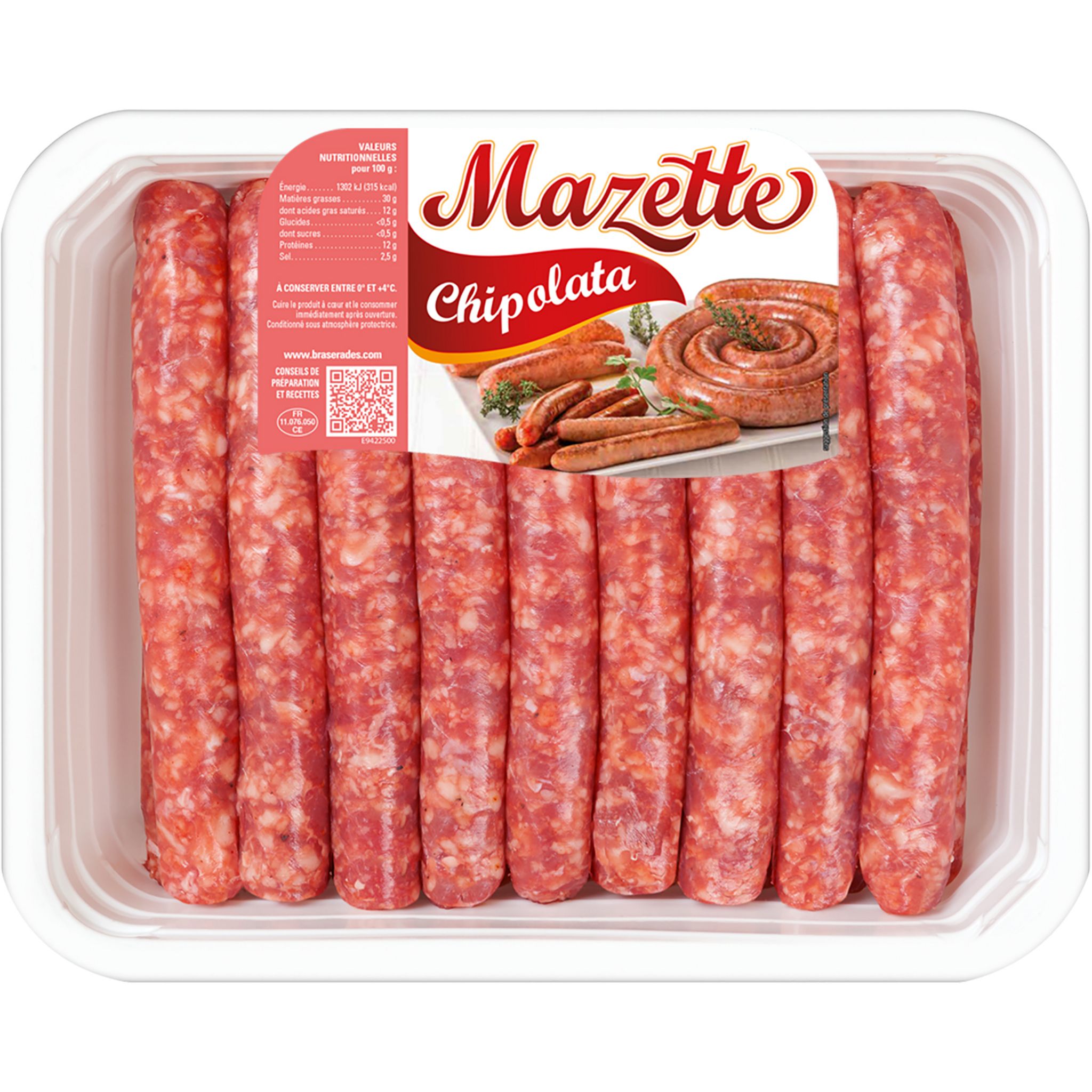 MAZETTE Chipolata 18 pièces 800g pas cher - Auchan.fr