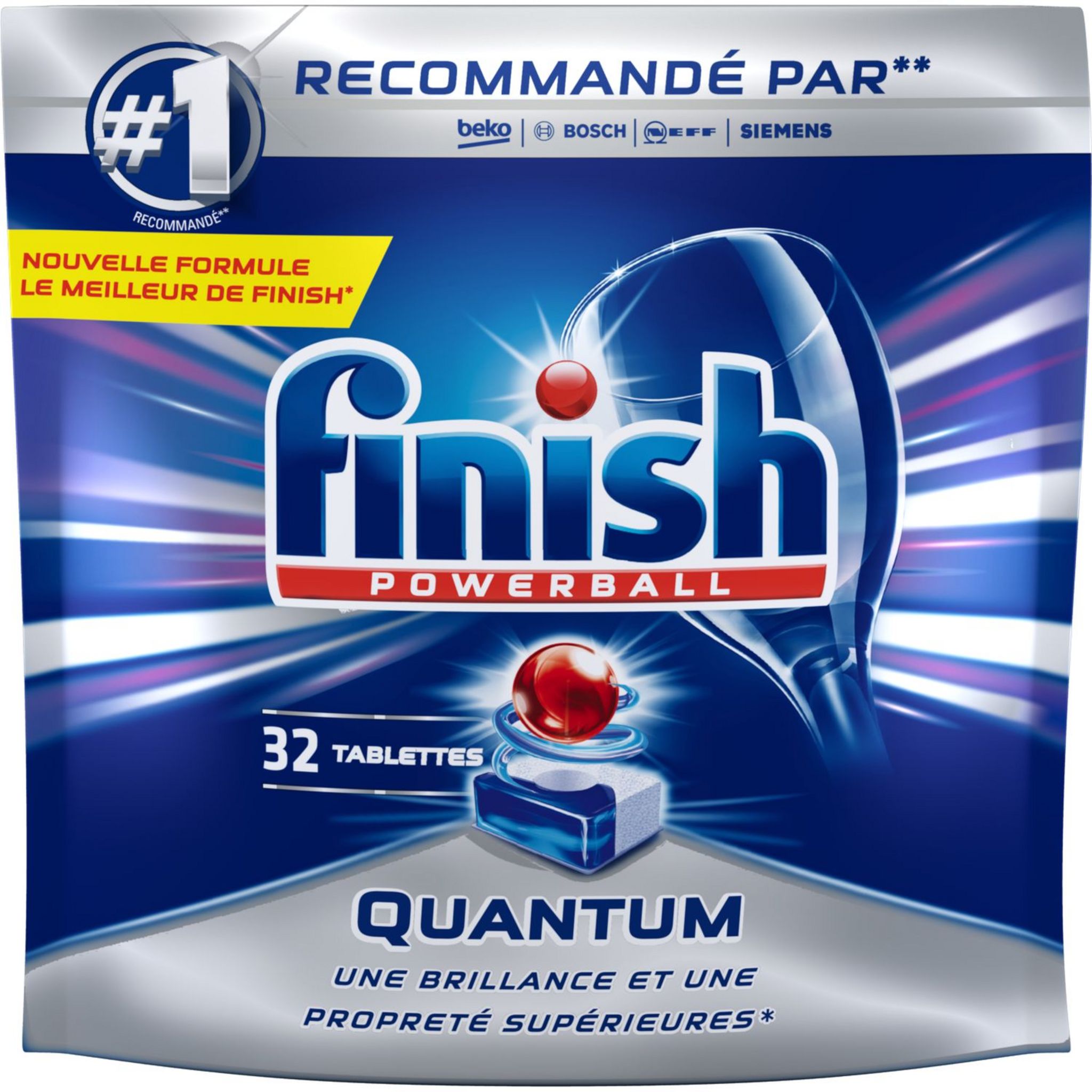 FINISH Powerball tablettes lave-vaisselle quantum 32 tablettes pas cher ...