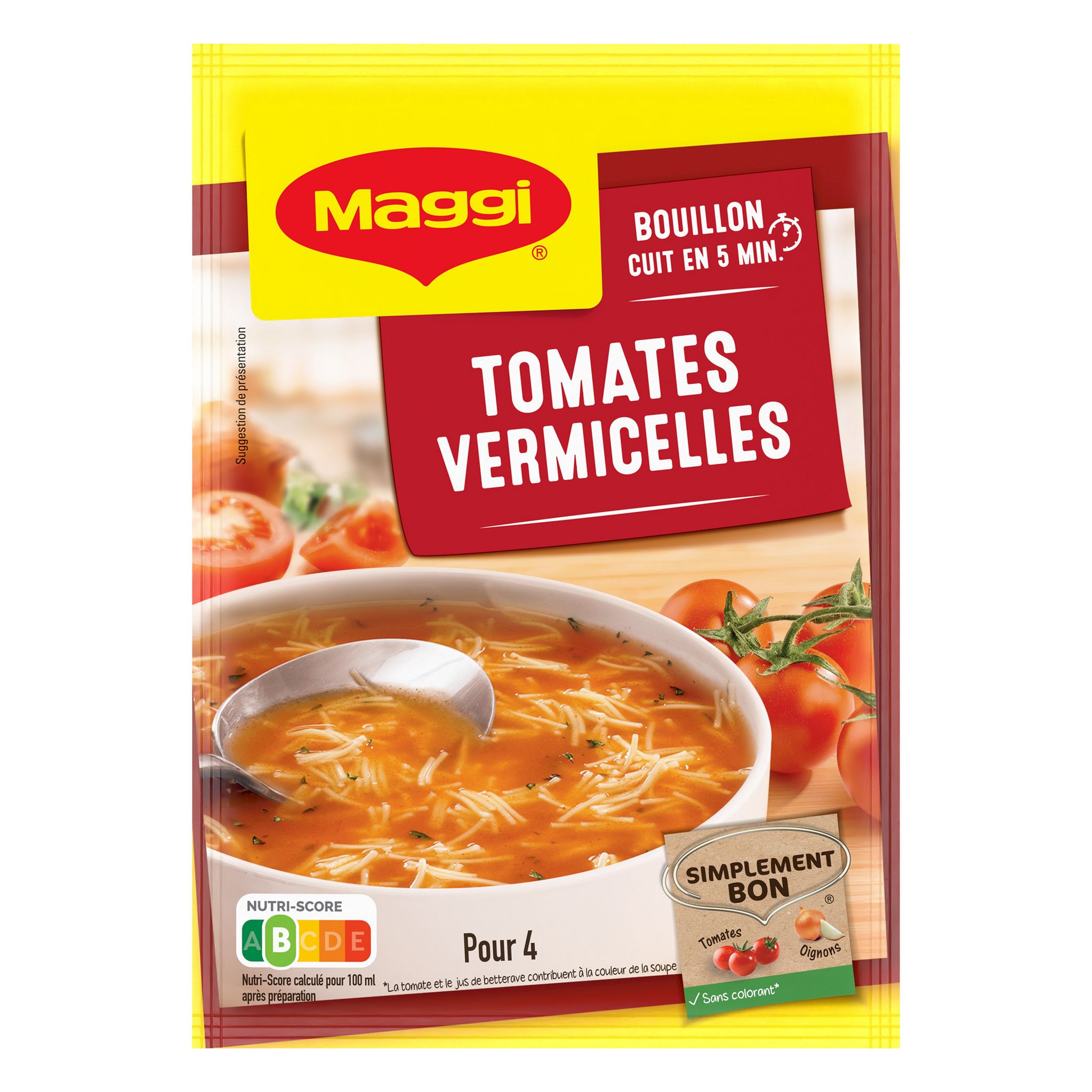 MAGGI Bouillon déshydraté tomates et vermicelles 4 personnes 70g pas ...