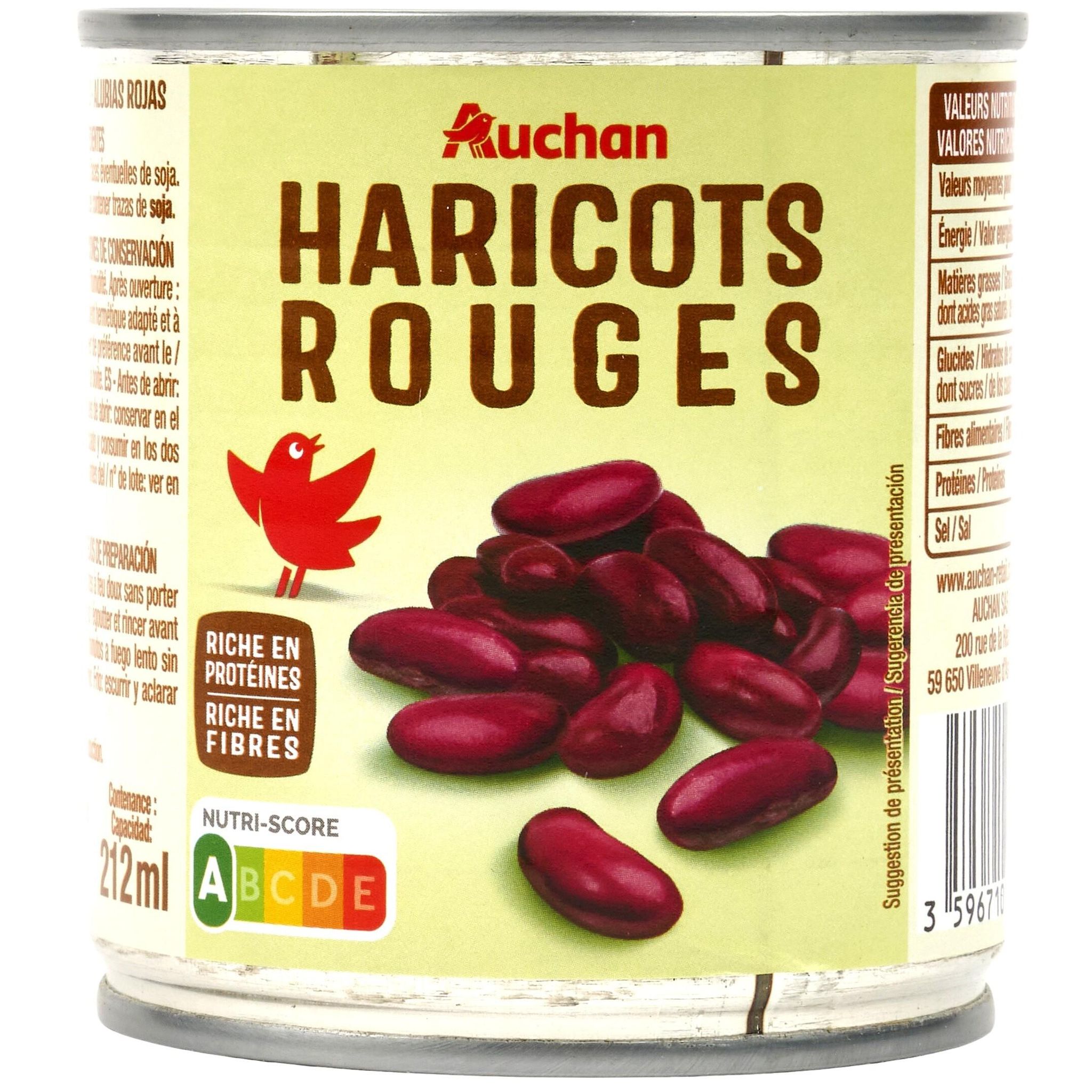 AUCHAN Haricots rouges en conserve 125g pas cher - Auchan.fr
