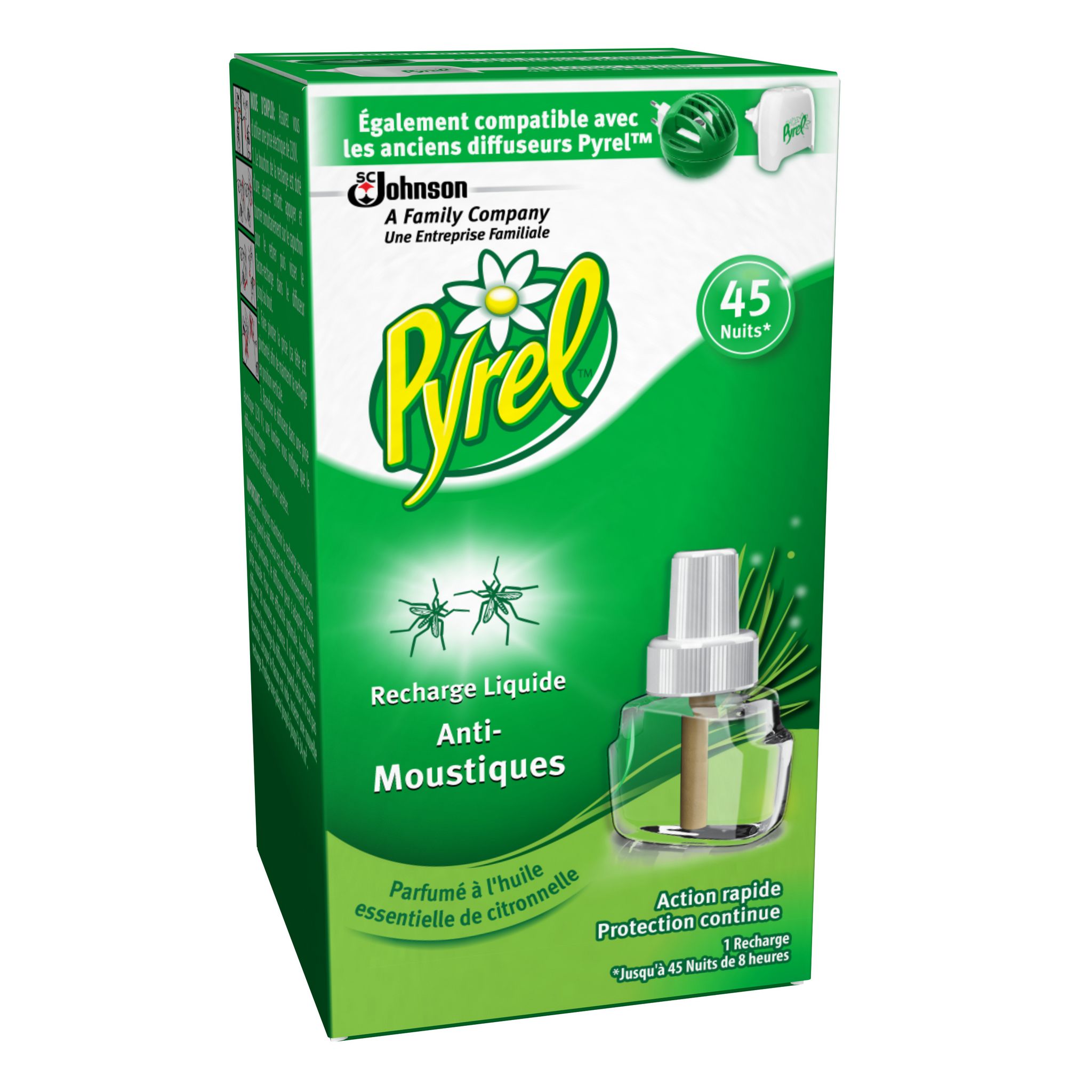 PYREL Recharge diffuseur électrique à la citronnelle anti-moustiques ...