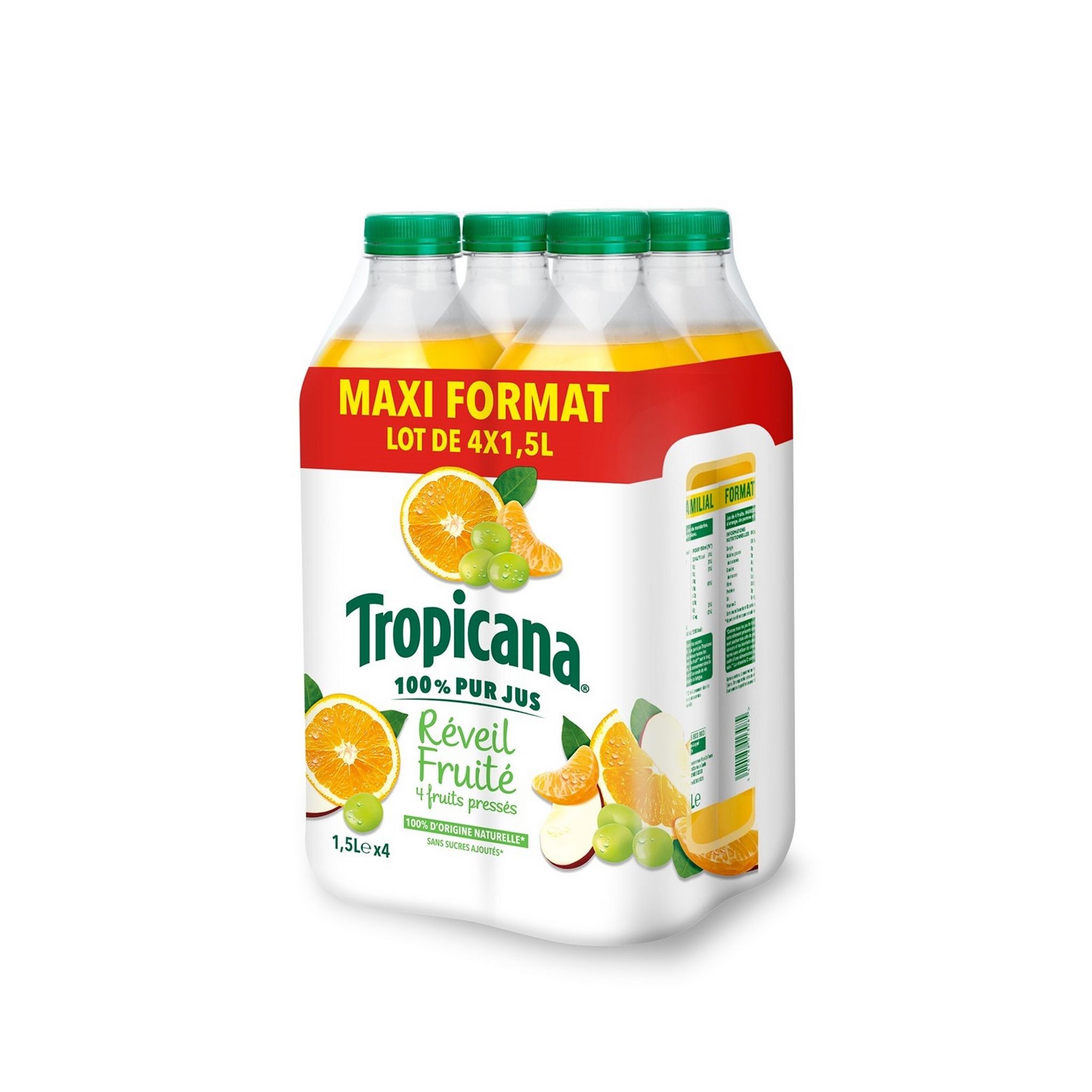 TROPICANA Jus pure premium réveil fruité 4x1.5l pas cher - Auchan.fr