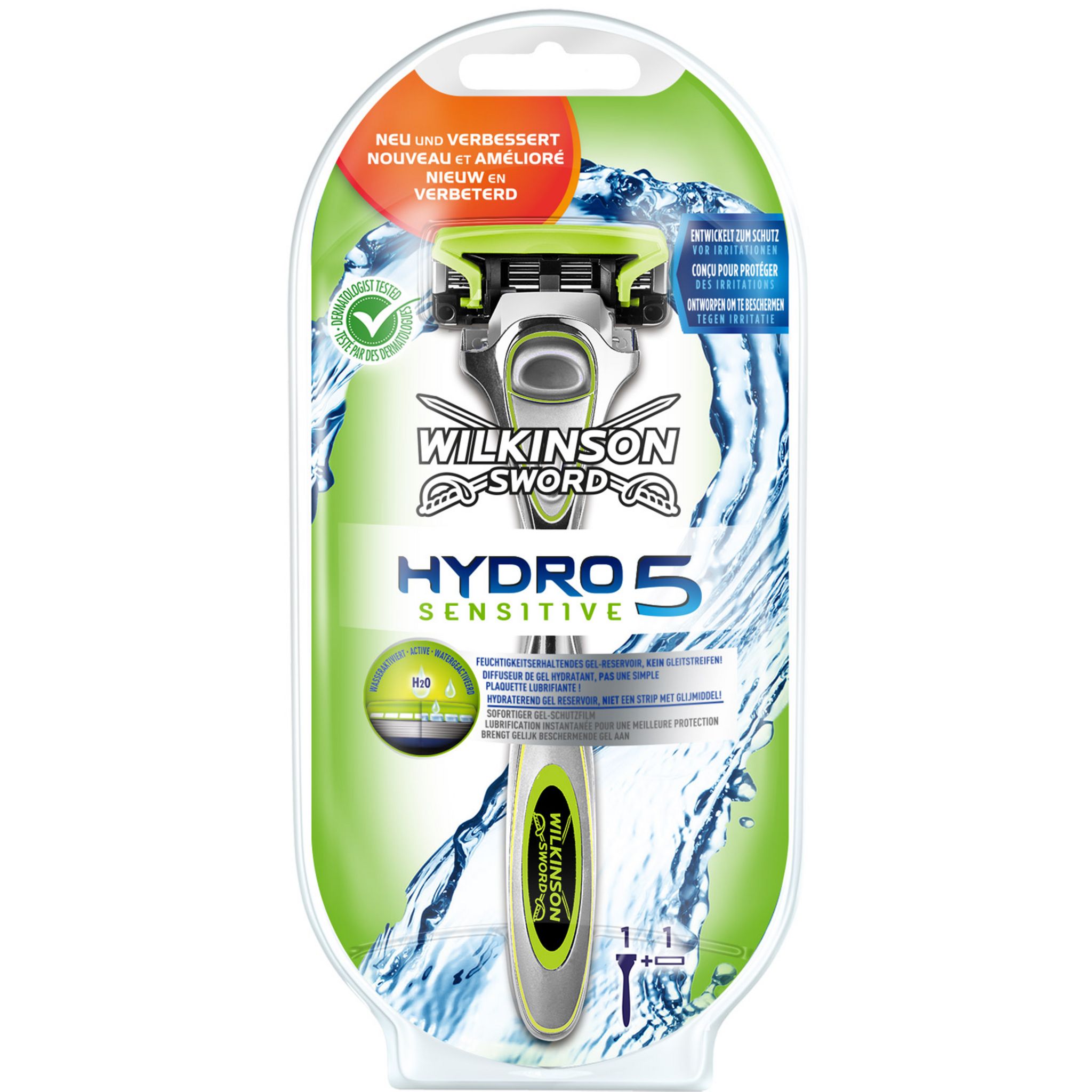 WILKINSON Hydro 5 sensitive rasoir avec recharge 1 recharge 1 rasoir ...
