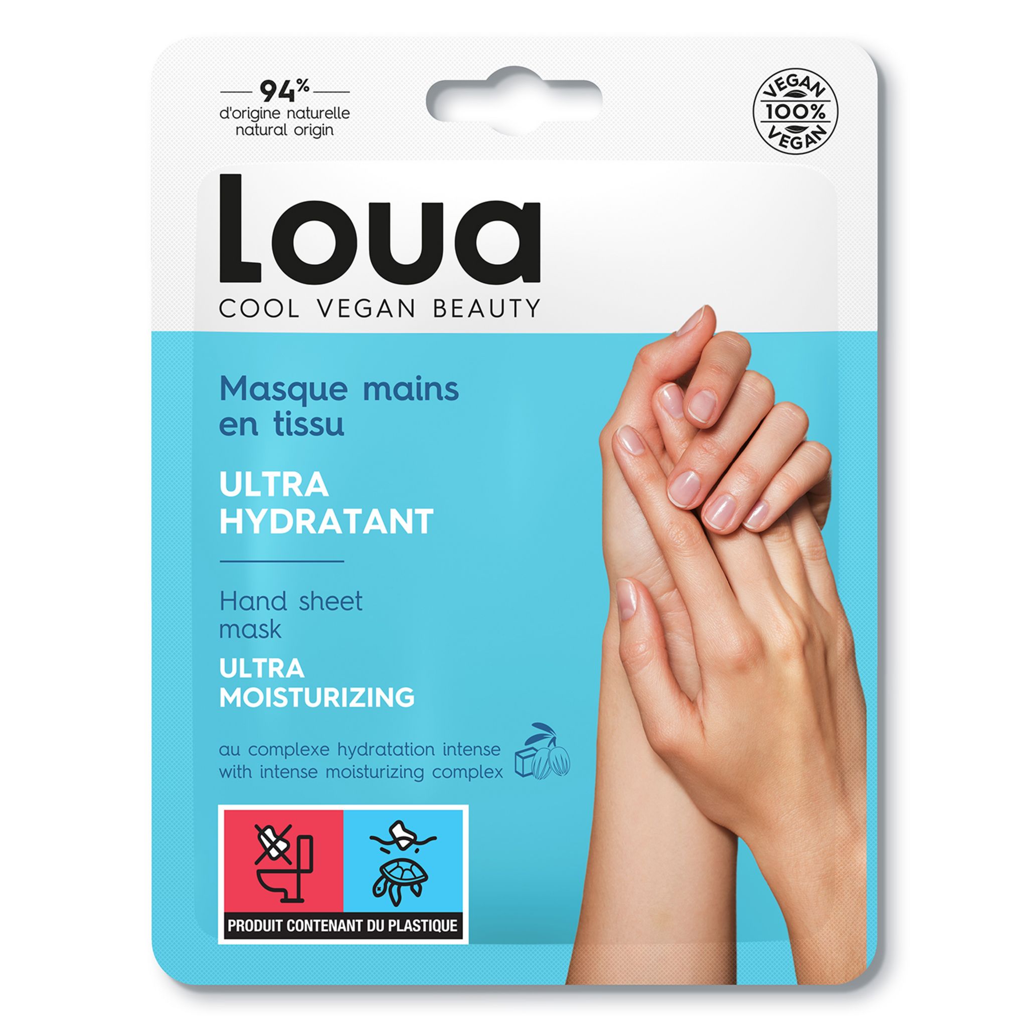 LOUA Masque mains en tissu ultra hydratant 1 pièce pas cher - Auchan.fr
