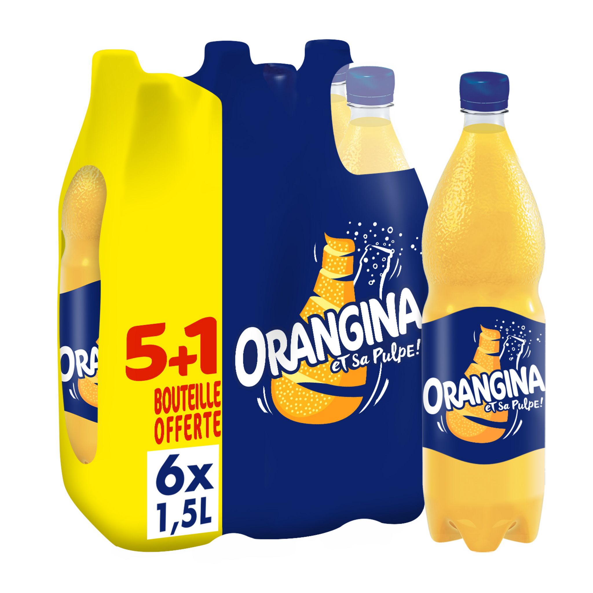 ORANGINA Boisson gazeuse à la pulpe de fruit jaune 6x1,5l pas cher ...
