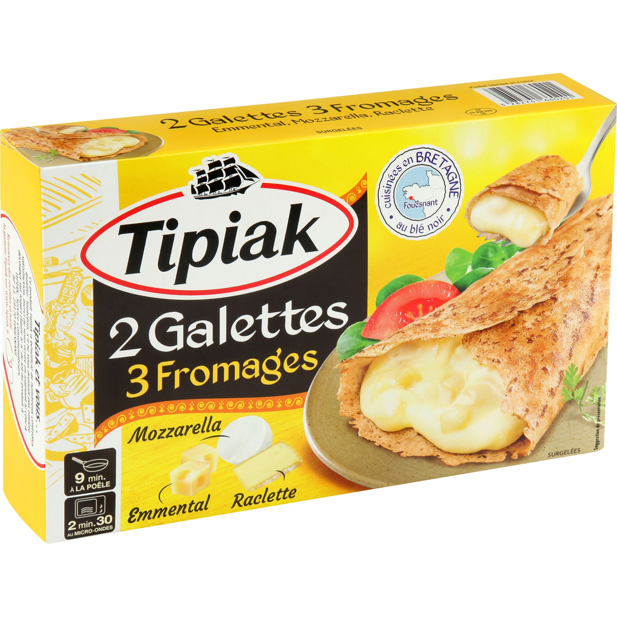 TIPIAK Galette 3 fromages 2 pièces 250g pas cher - Auchan.fr