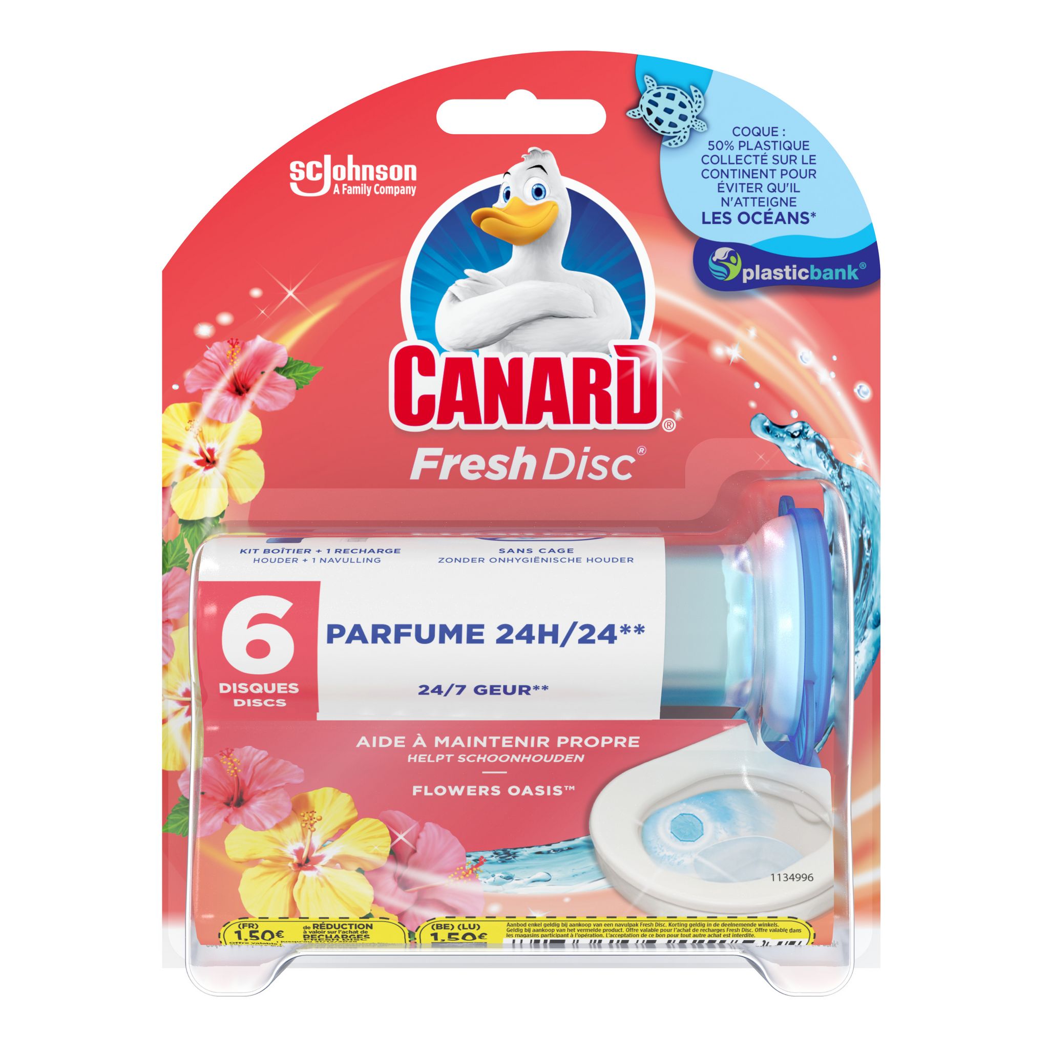 CANARD Fresh Disc WC Flowers Oasis 6 disques pas cher - Auchan.fr