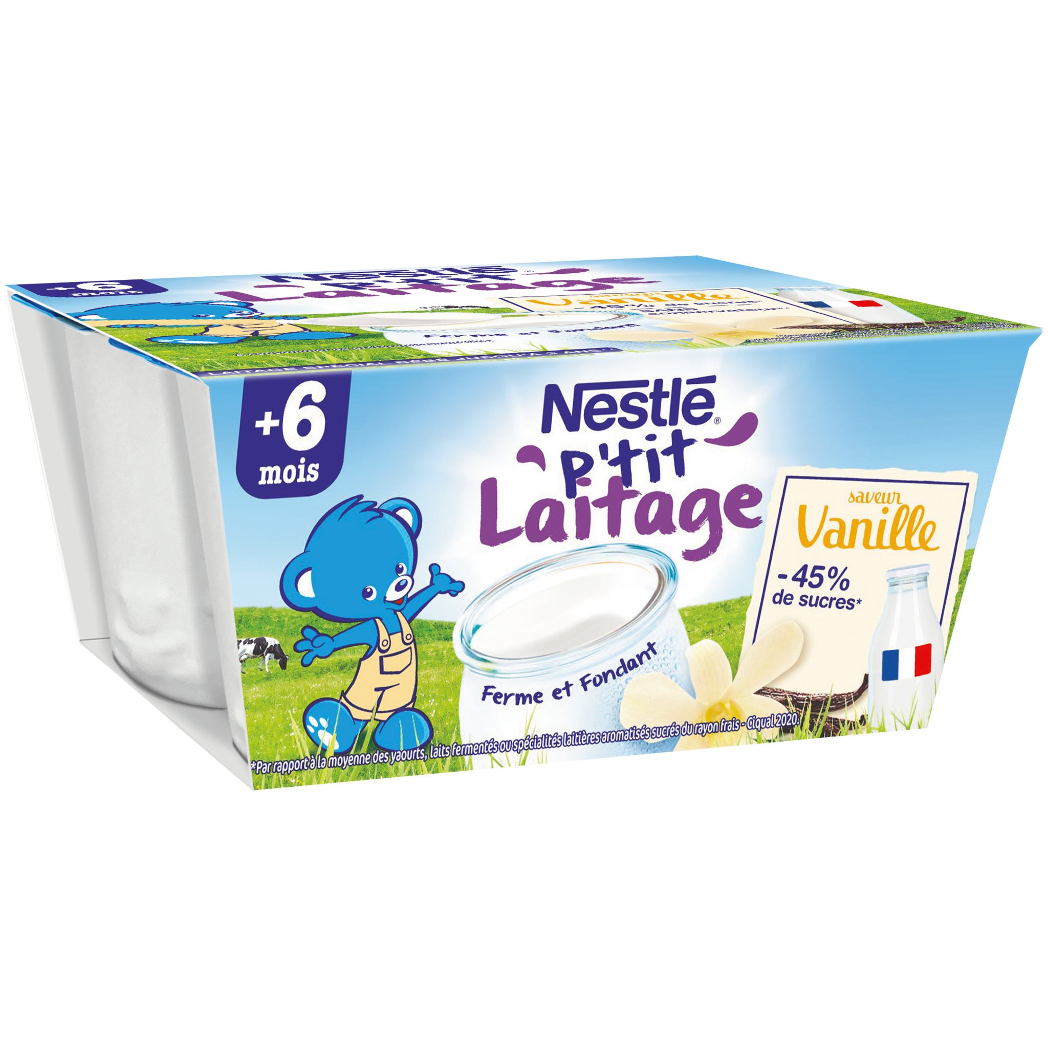 NESTLE P'tit laitage petit pot dessert lacté à la vanille dès 6 mois ...