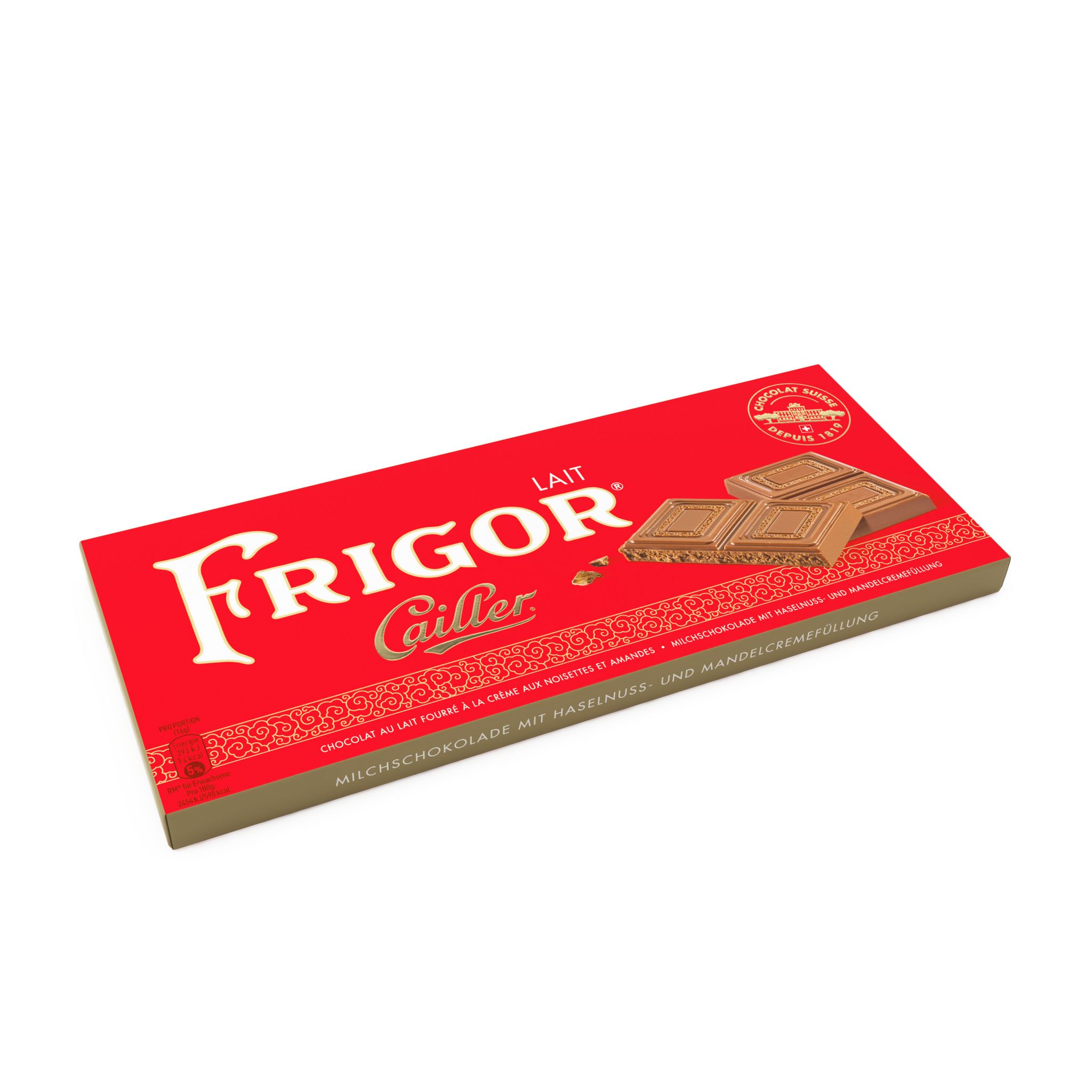 CAILLER Tablette de chocolat Suisse au lait Frigor 100g pas cher ...