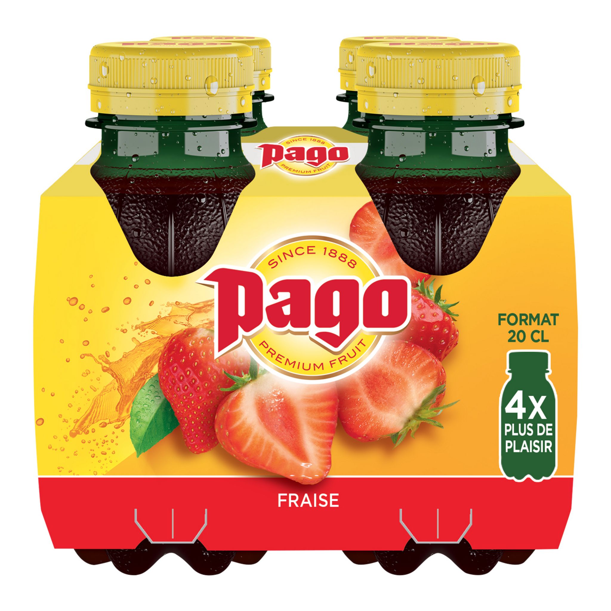PAGO Jus de fraise bouteilles 4x20cl pas cher - Auchan.fr