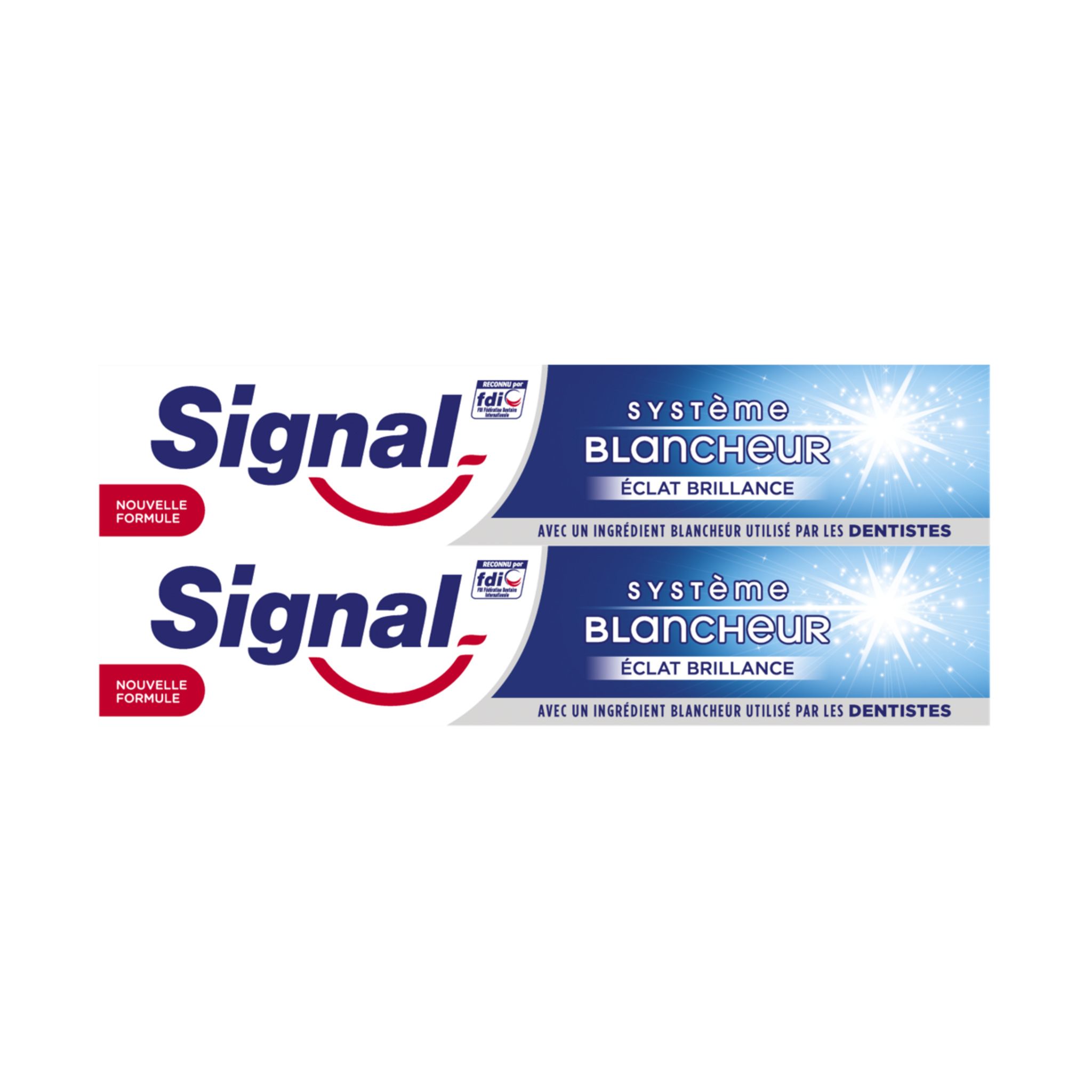 SIGNAL Dentifrice système blancheur éclat 2x75ml pas cher - Auchan.fr
