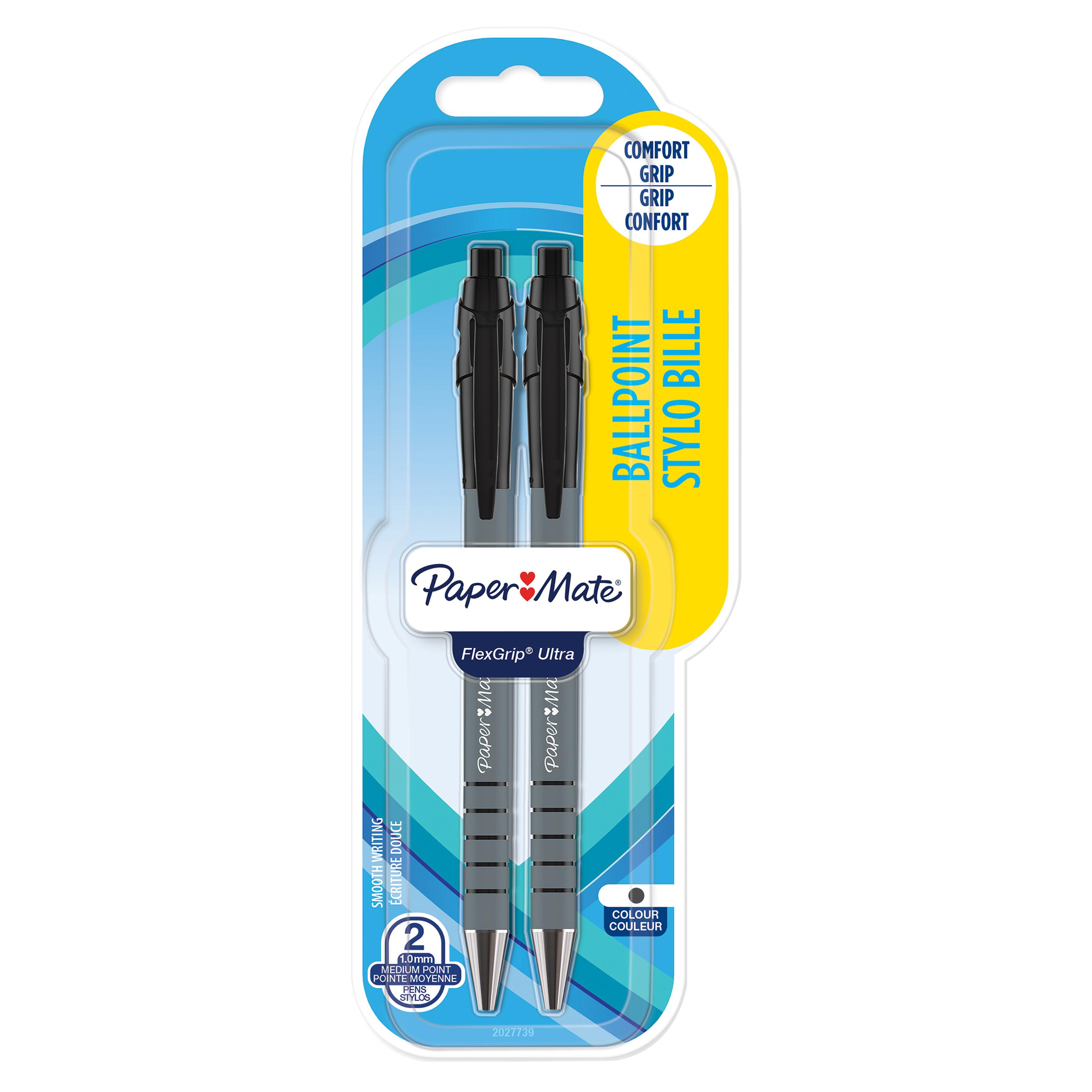 Stylo à bille Flexgrip noir x2 PAPER MATE pas cher - Auchan.fr