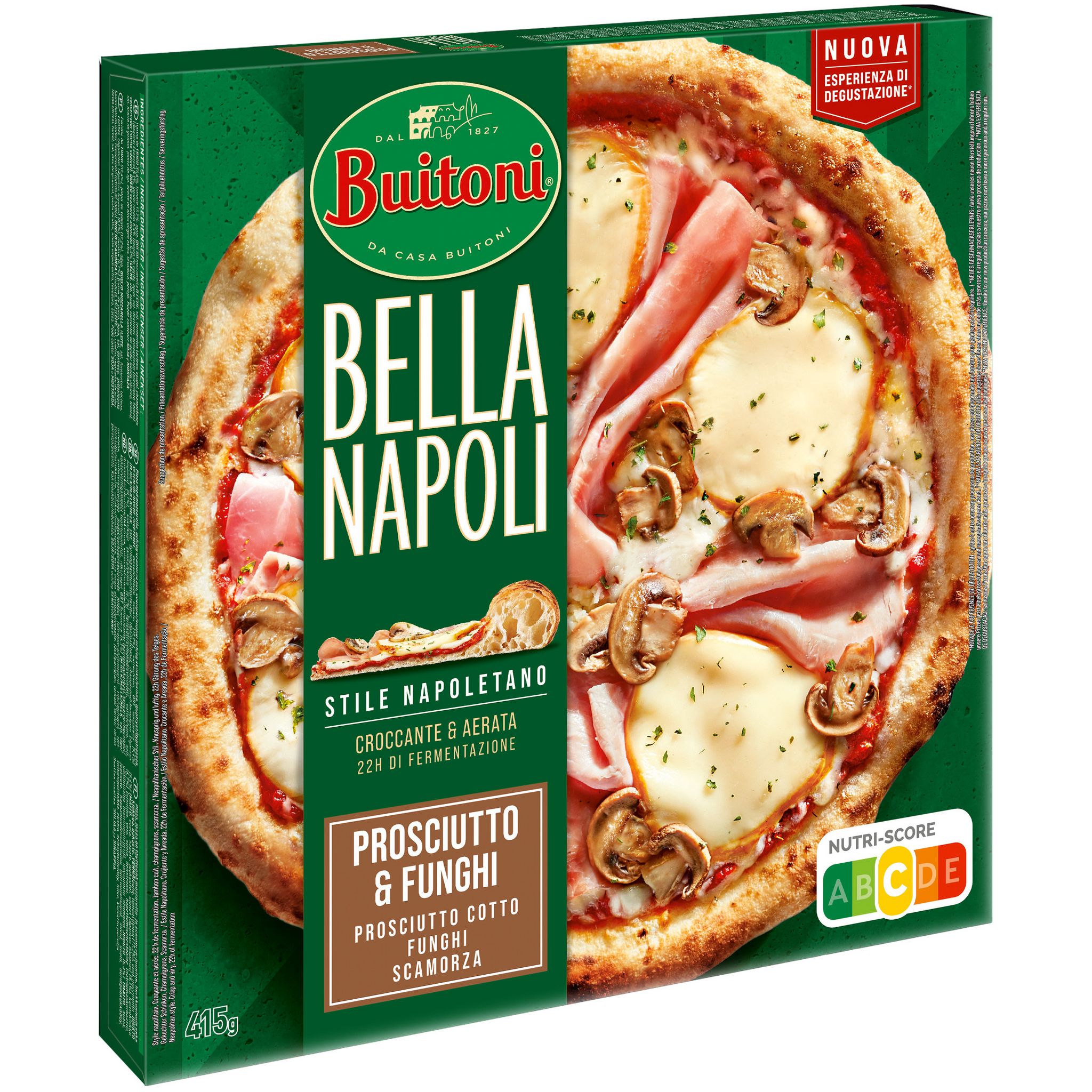 BUITONI Bella Napoli pizza jambon fromage champignons 415g pas cher ...