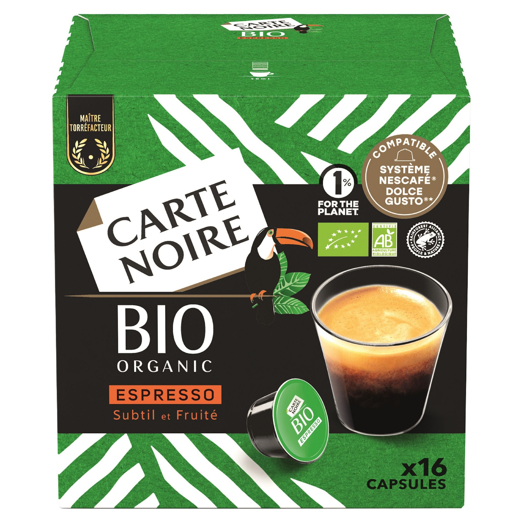 CARTE NOIRE CARTE NOIRE CAPS BIO 16x128g DGC STD 6CA 16 capsules 128g ...
