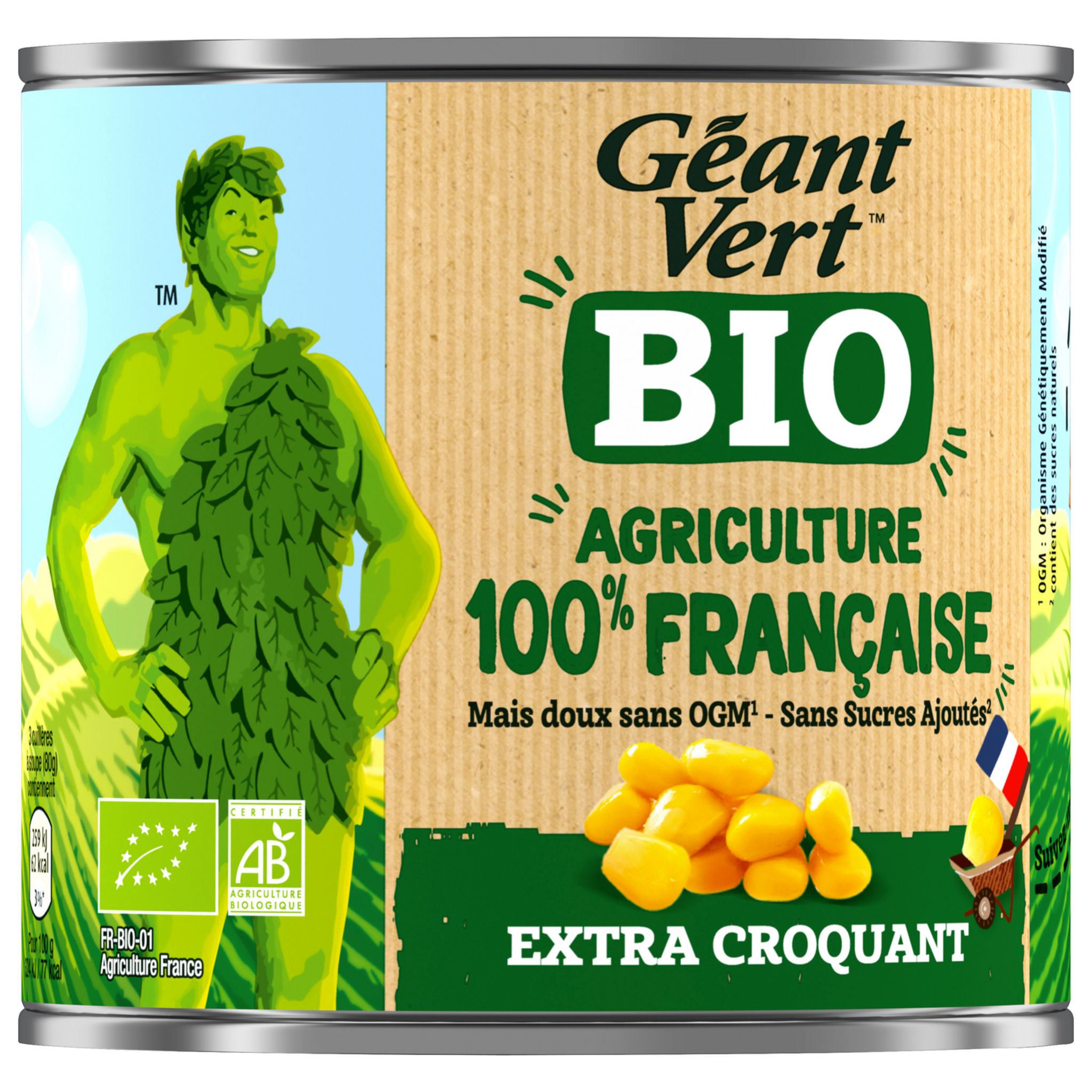 GEANT VERT Mais doux extra croquant agriculture 100% française bio 285g ...
