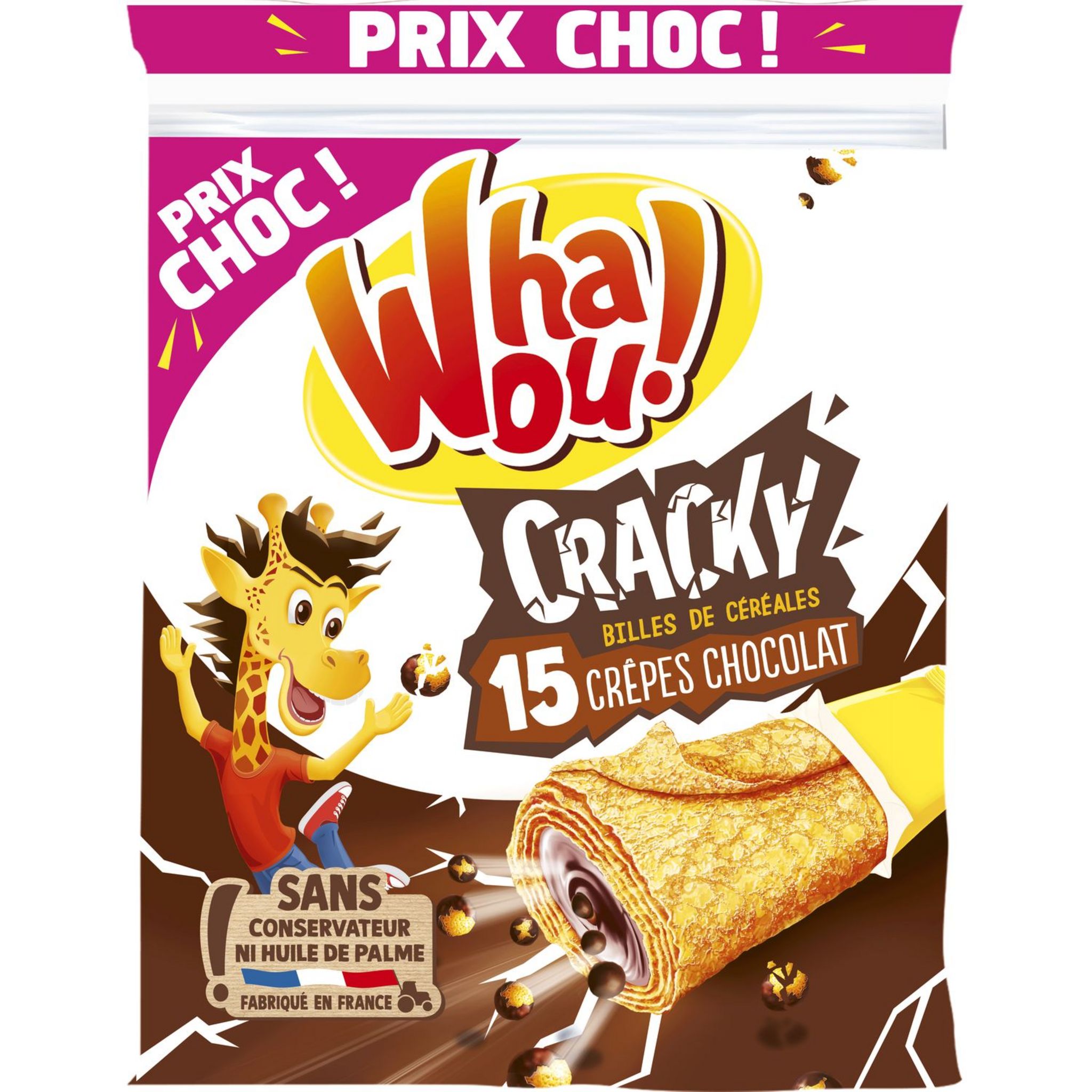 WHAOU Crêpes fourrées au chocolat avec billes de céréales 15 pièces ...