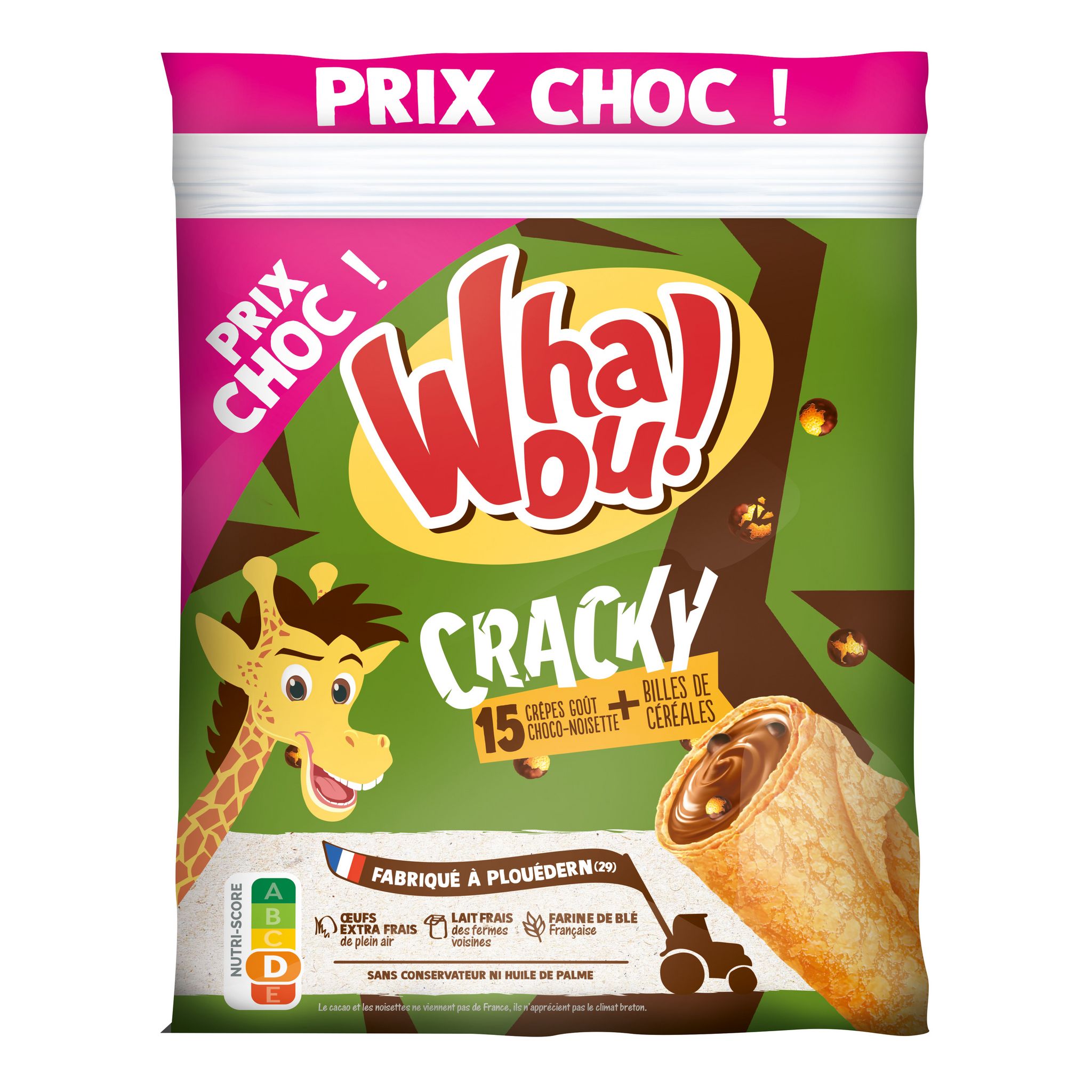 WHAOU Cracky crêpes fourrées chocolat noisette et billes de céréales 15 ...