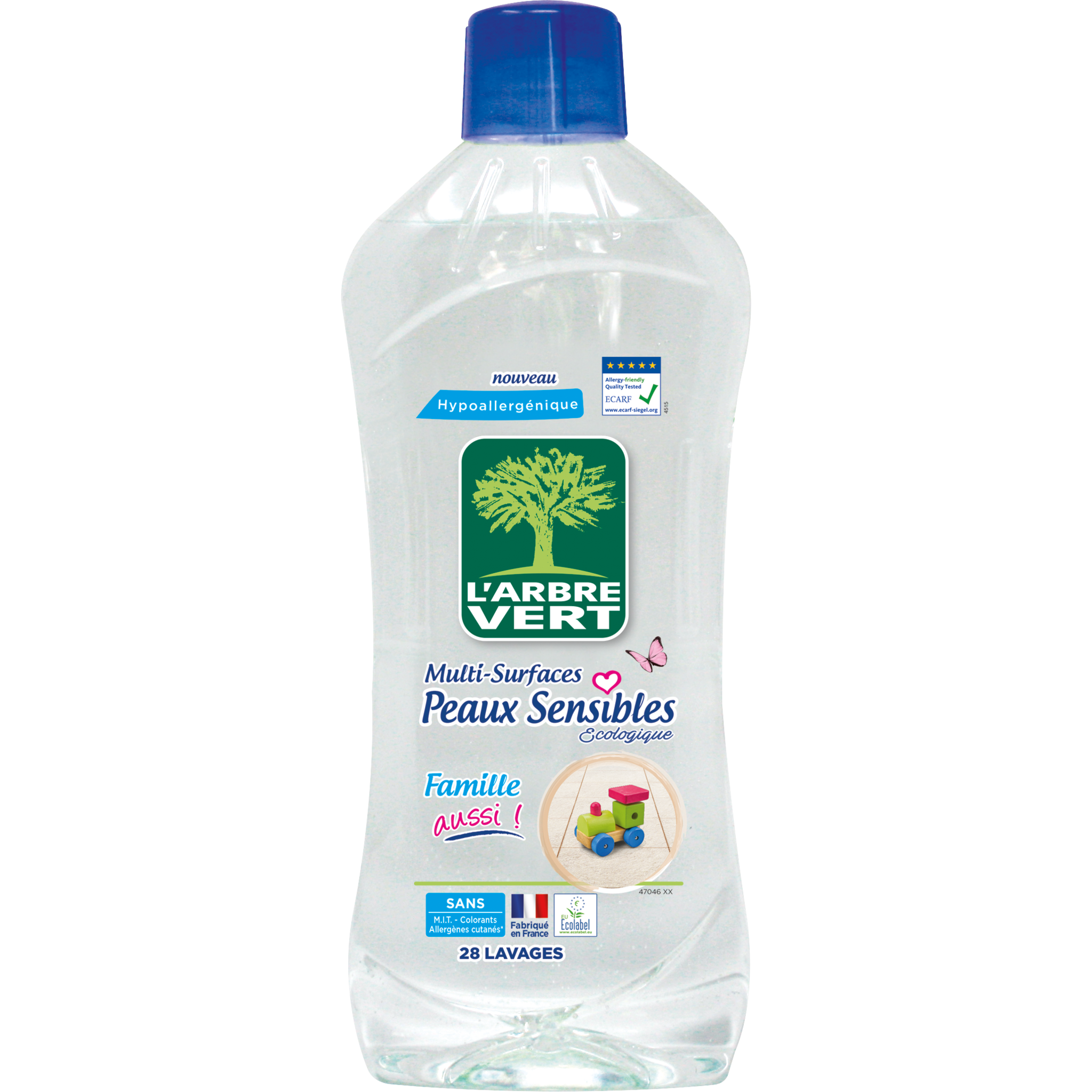 L'ARBRE VERT Nettoyant multi-surfaces peaux sensibles 28 lavages 1l pas ...