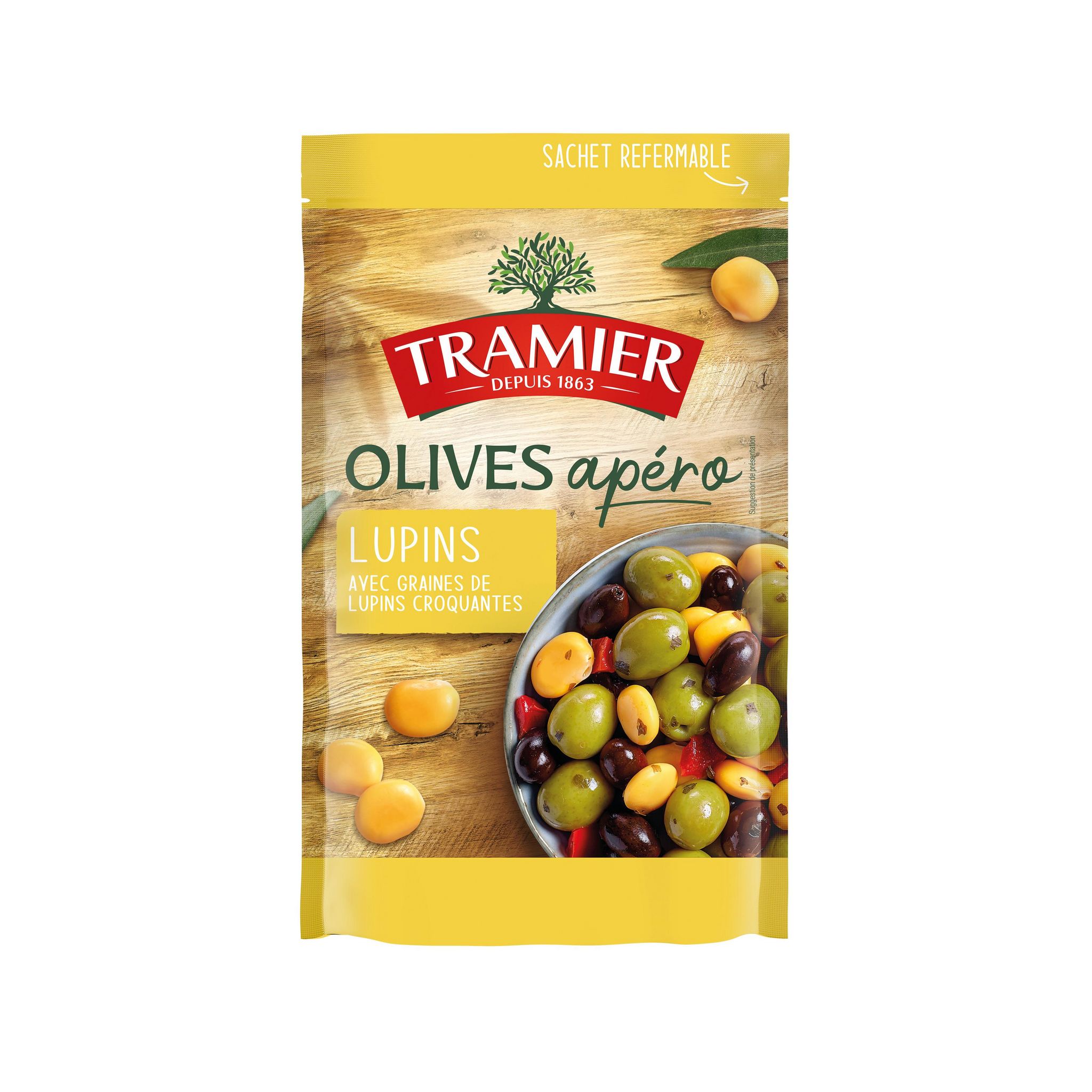 TRAMIER Olives apéro cocktail lupins 160g pas cher - Auchan.fr