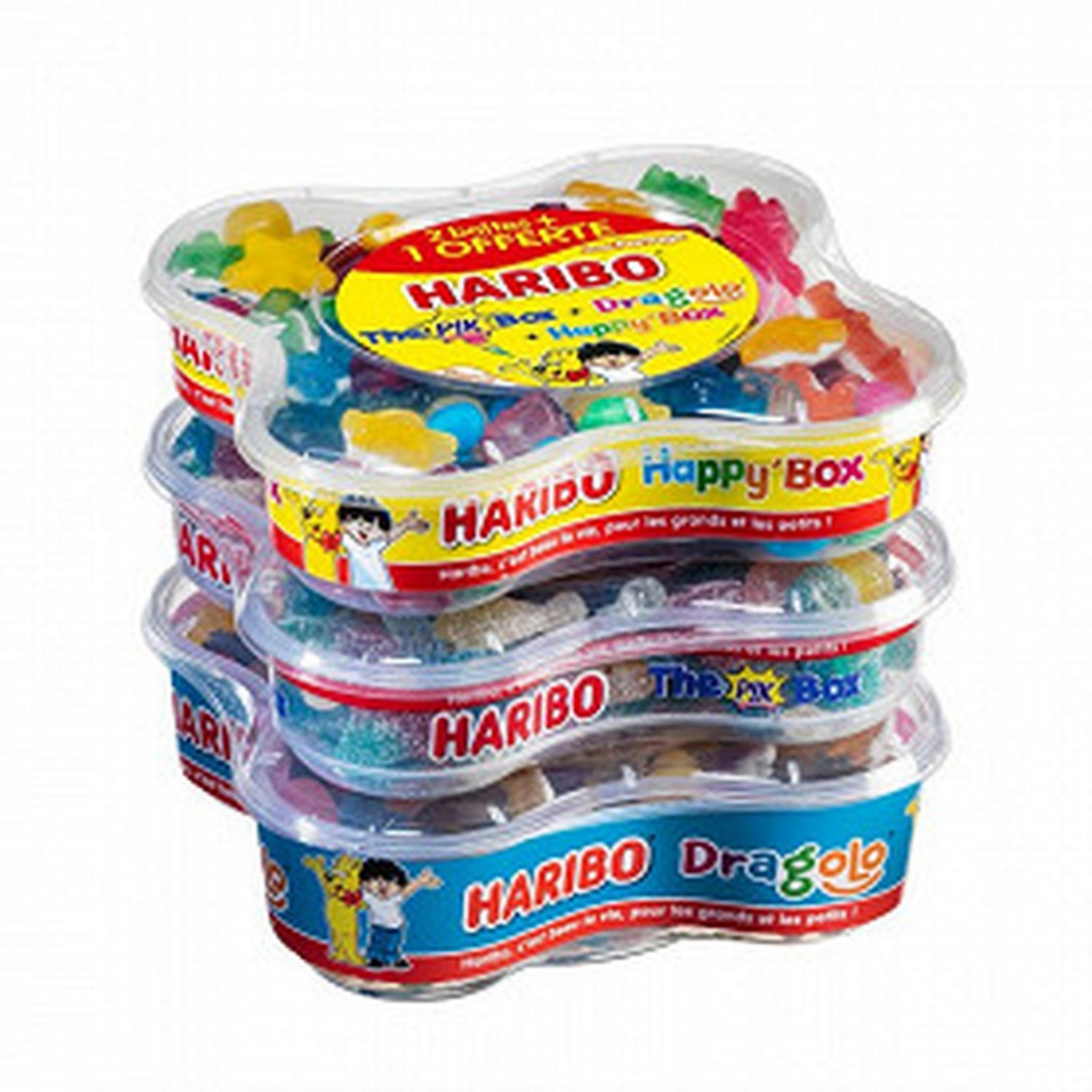 HARIBO Confiserie dragolo box pik box et happy box 1.9kg pas cher ...