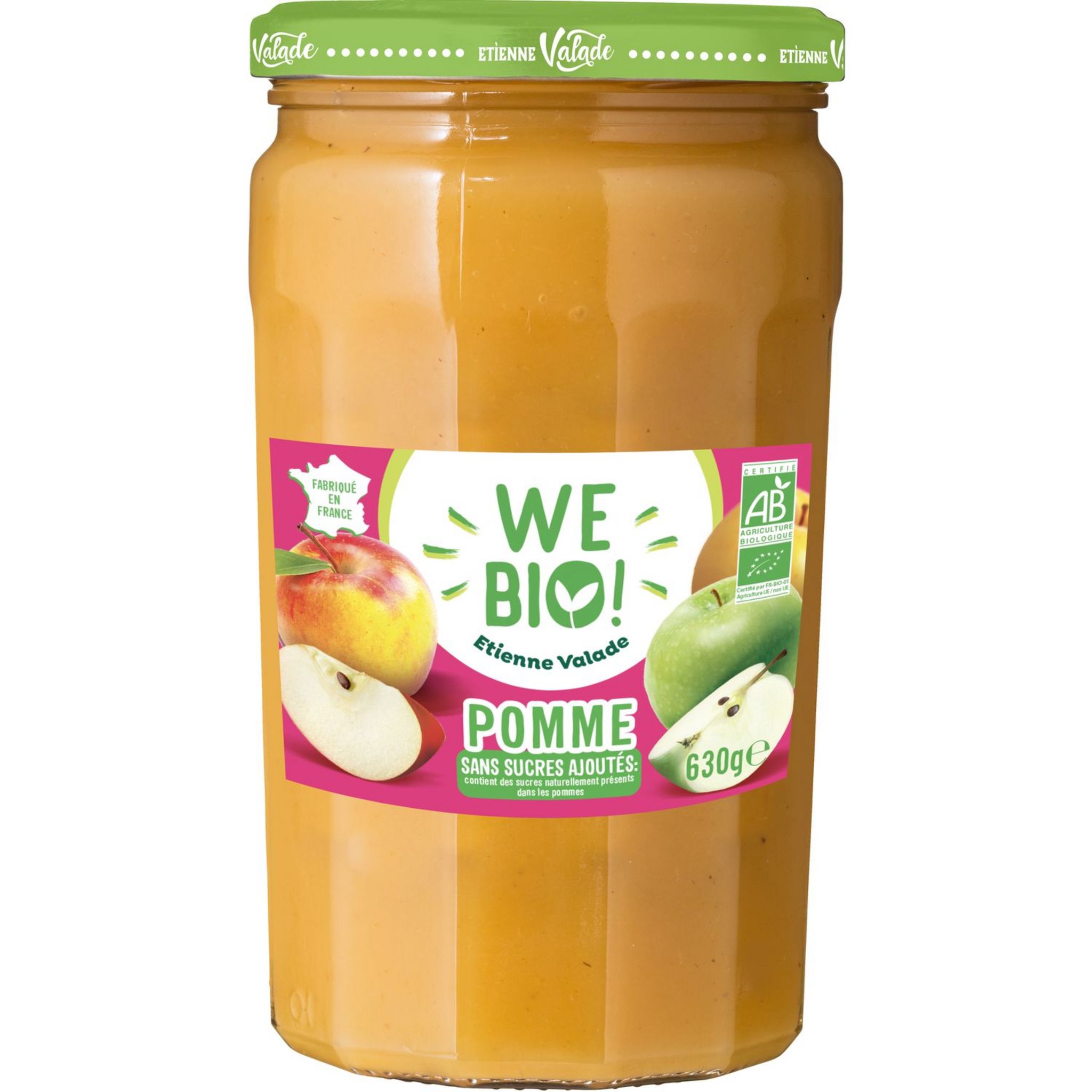 WE BIO Purée de pomme sans sucres ajoutés bocal 630g pas cher - Auchan.fr