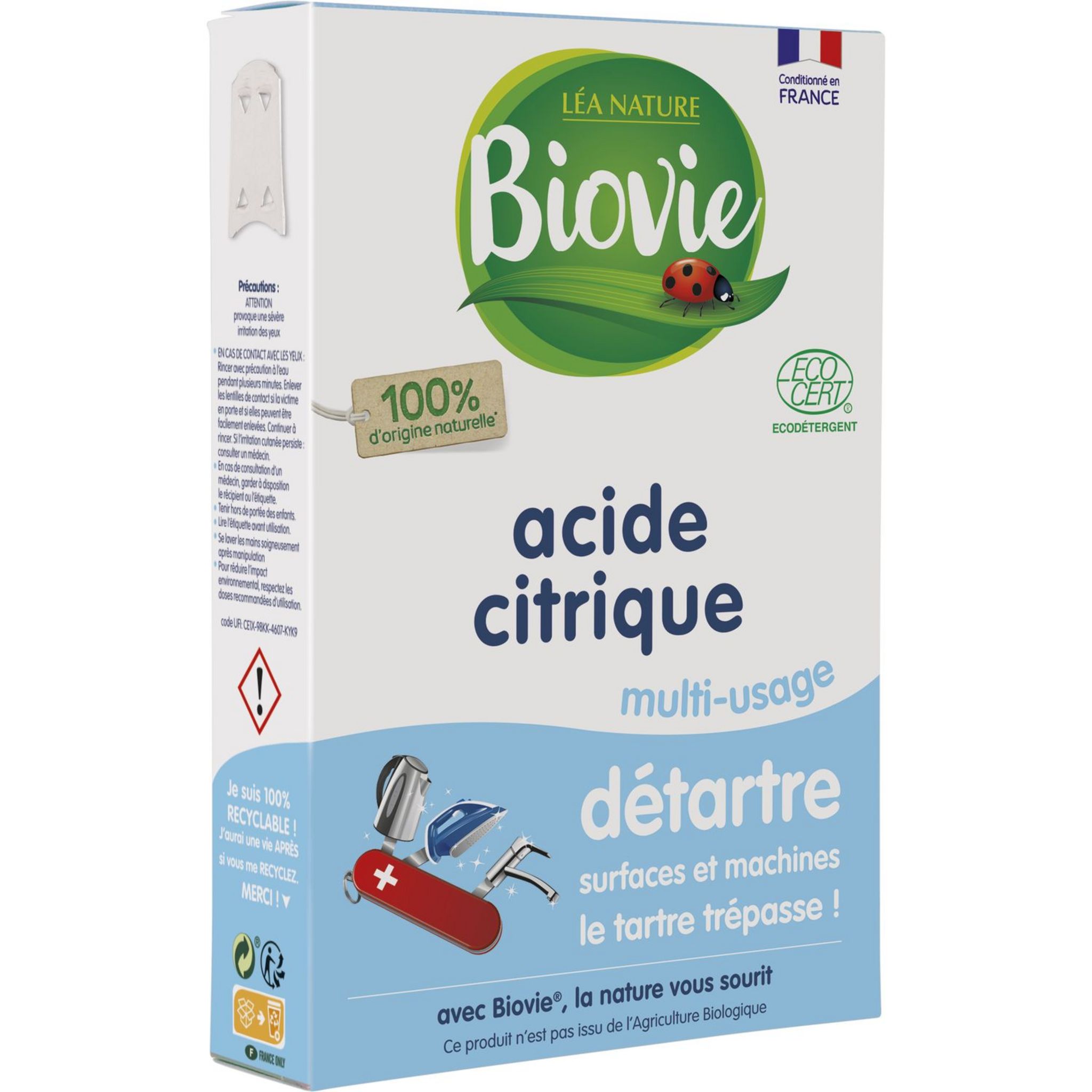 BIOVIE Acide citrique multi-usage écologique 350g pas cher - Auchan.fr