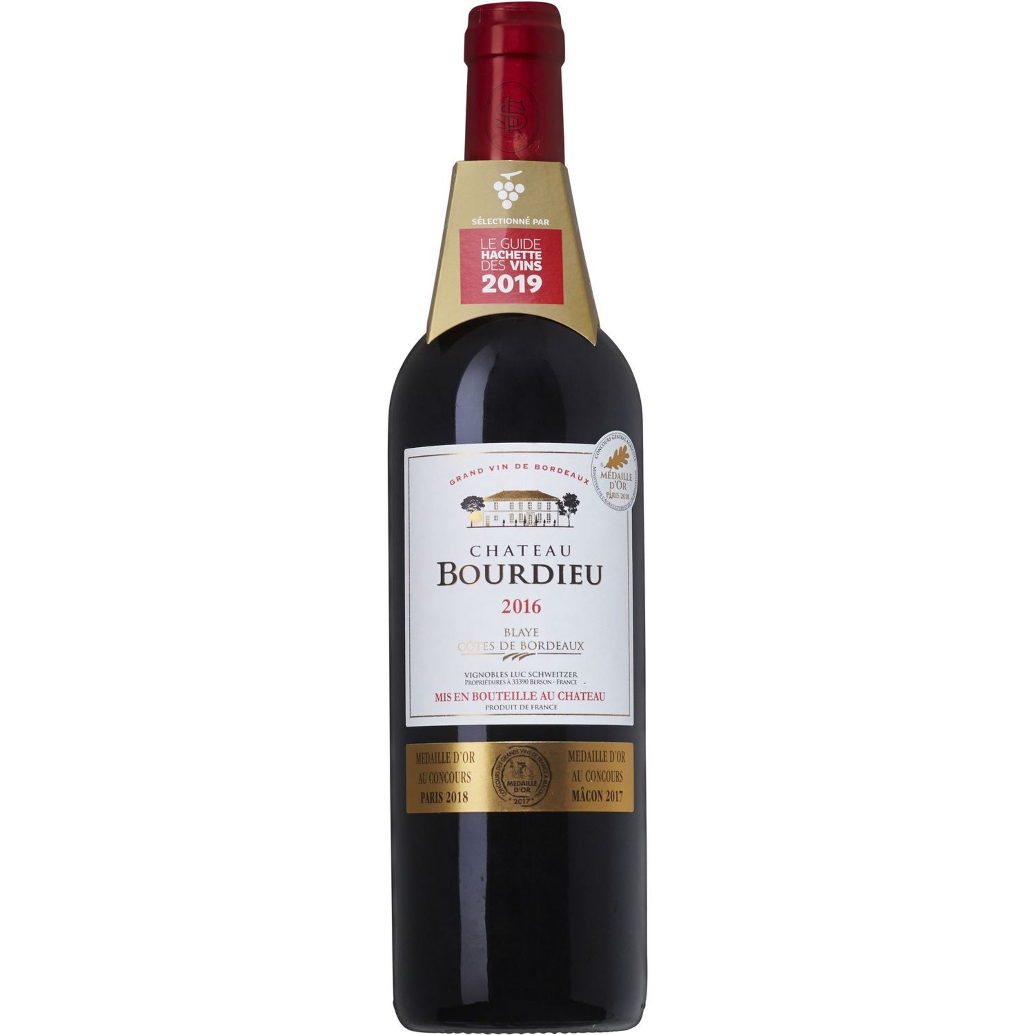 Vin rouge AOP Blaye-Côtes-de-Bordeaux Château Bourdieu 2016 75cl pas ...