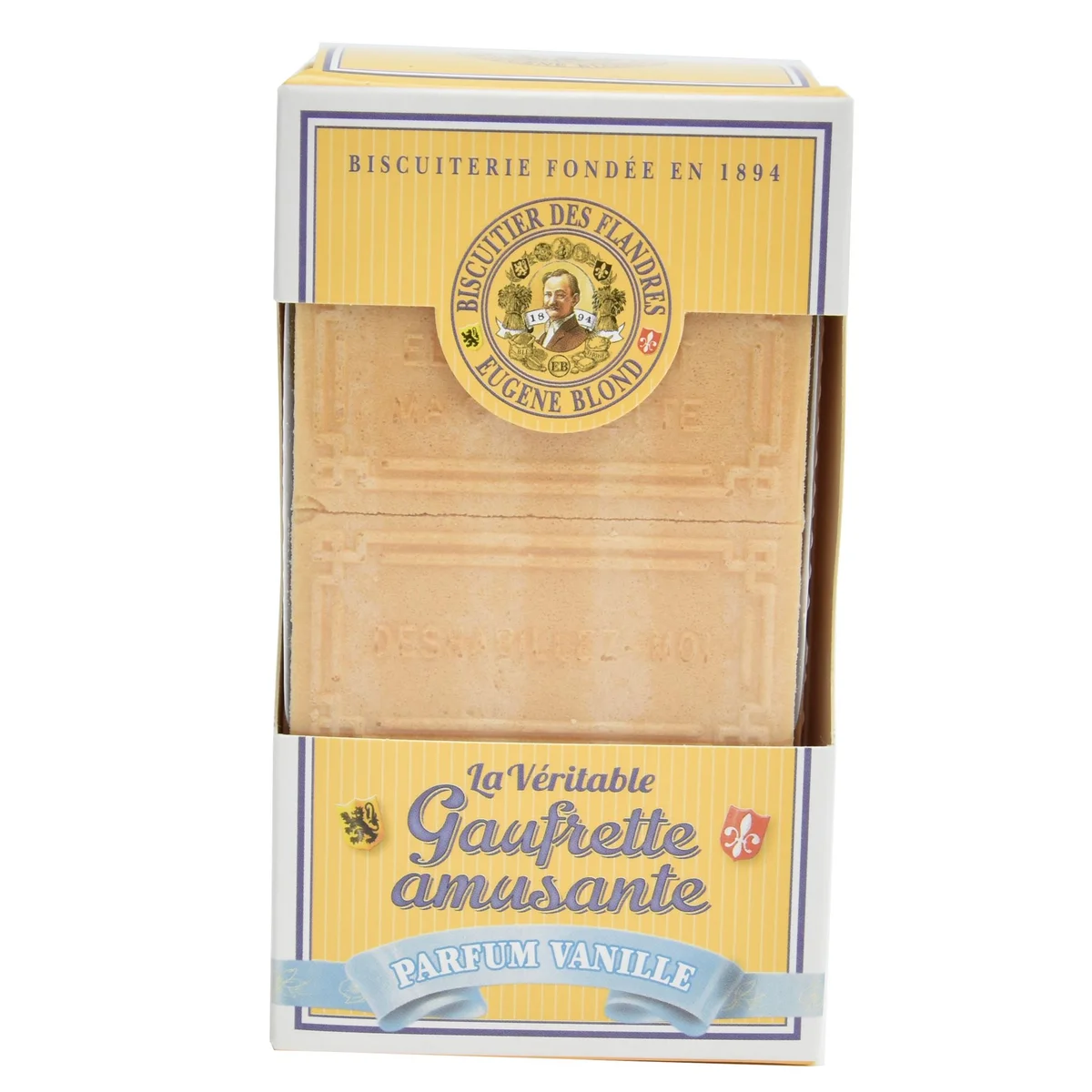 EUGENE BLOND Biscuits la véritable gaufrette amusante à la vanille 210g ...