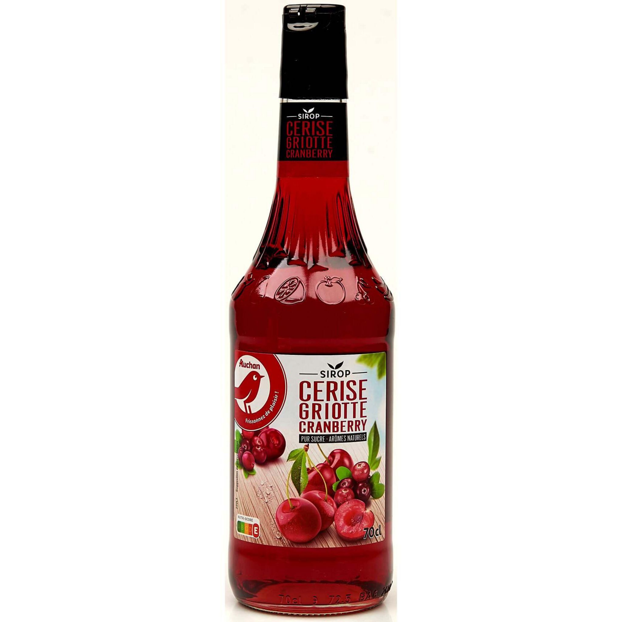 AUCHAN Sirop de cerise griotte pur sucre 70cl pas cher - Auchan.fr