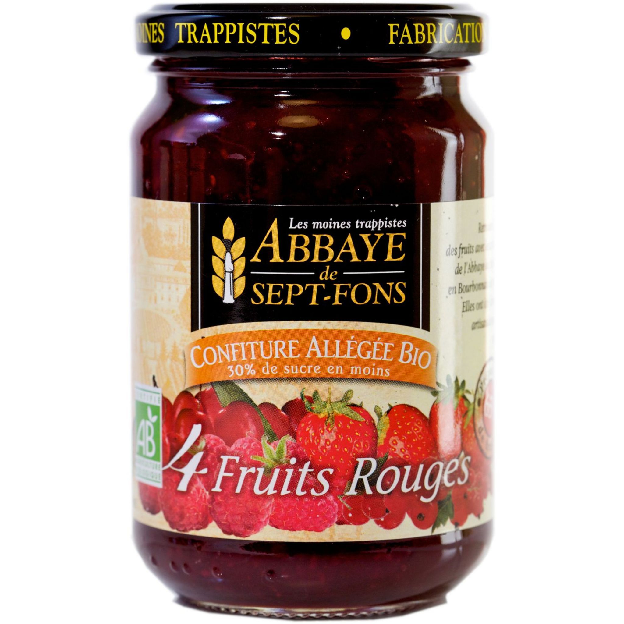 ABBAYE DE SEPT-FONS Confiture allégée bio aux 4 fruits rouges 350g pas ...