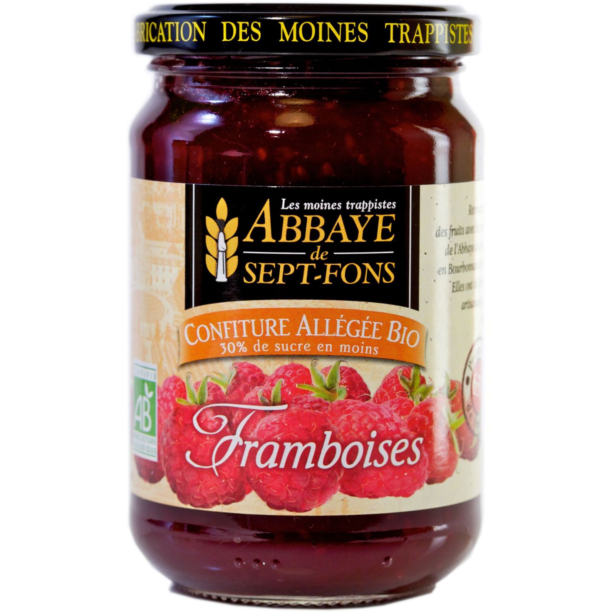 ABBAYE DE SEPT-FONS Confiture allégée bio à la framboise 350g pas cher ...