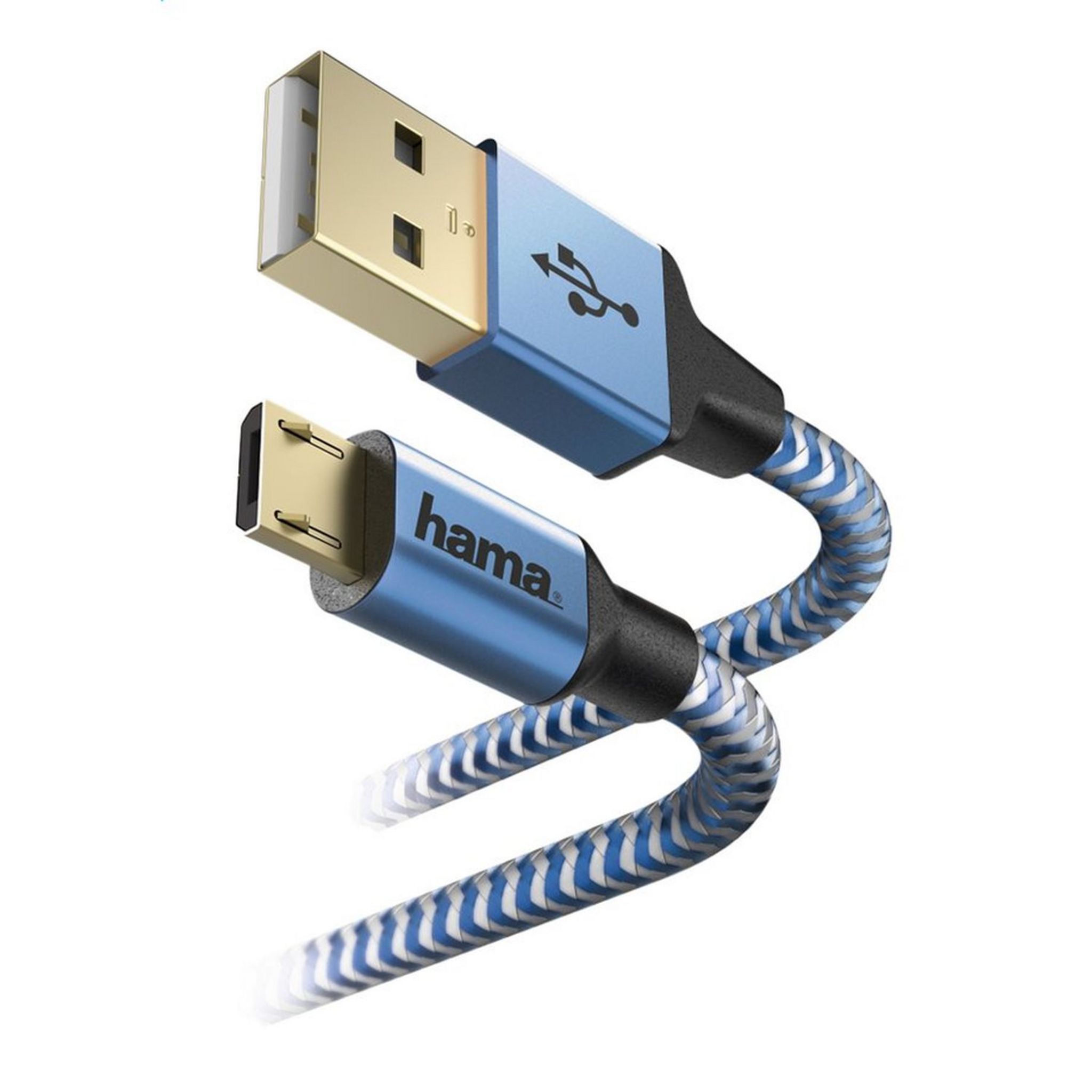 HAMA Câble USB A Micro-USB Bleu 1.5m pas cher - Auchan.fr
