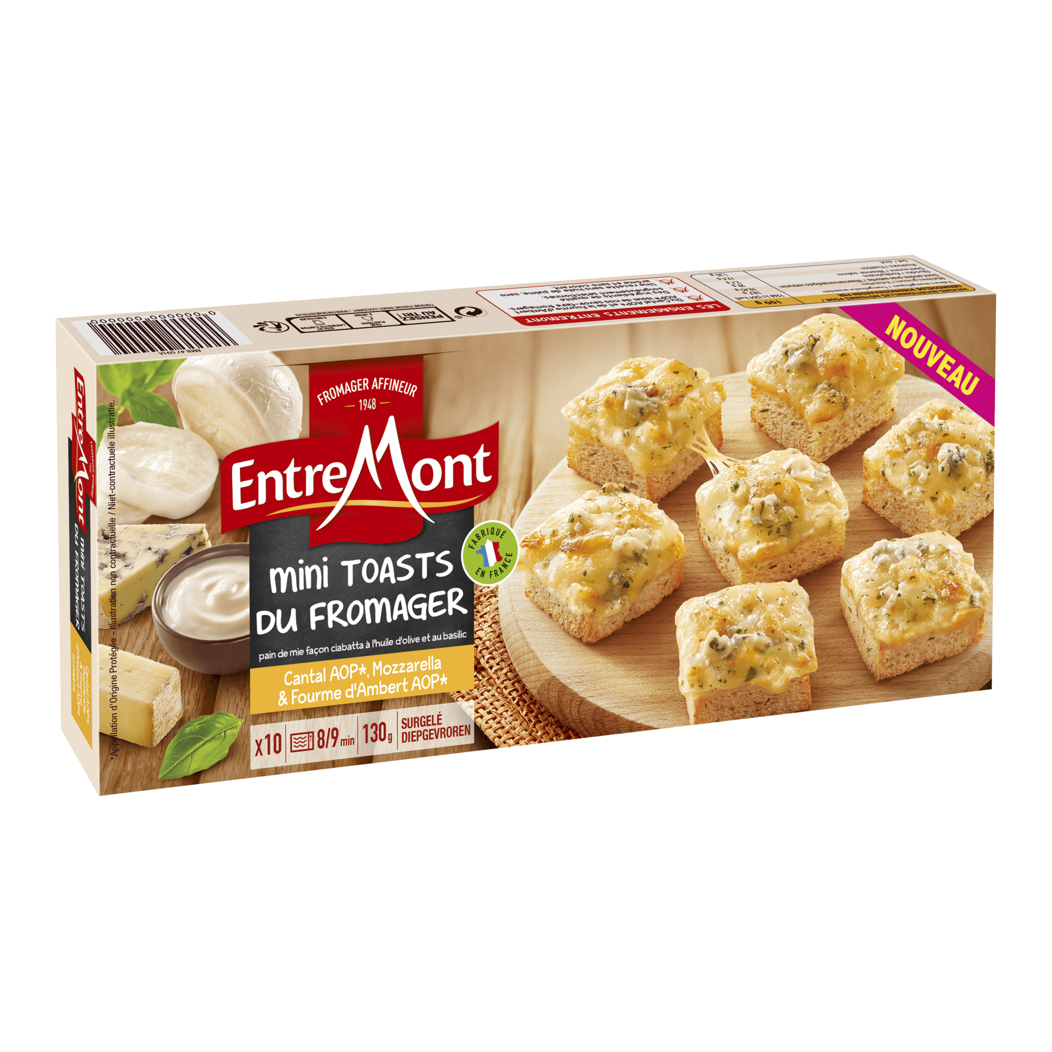 ENTREMONT Mini toasts du fromager 10 pièces 130g pas cher - Auchan.fr