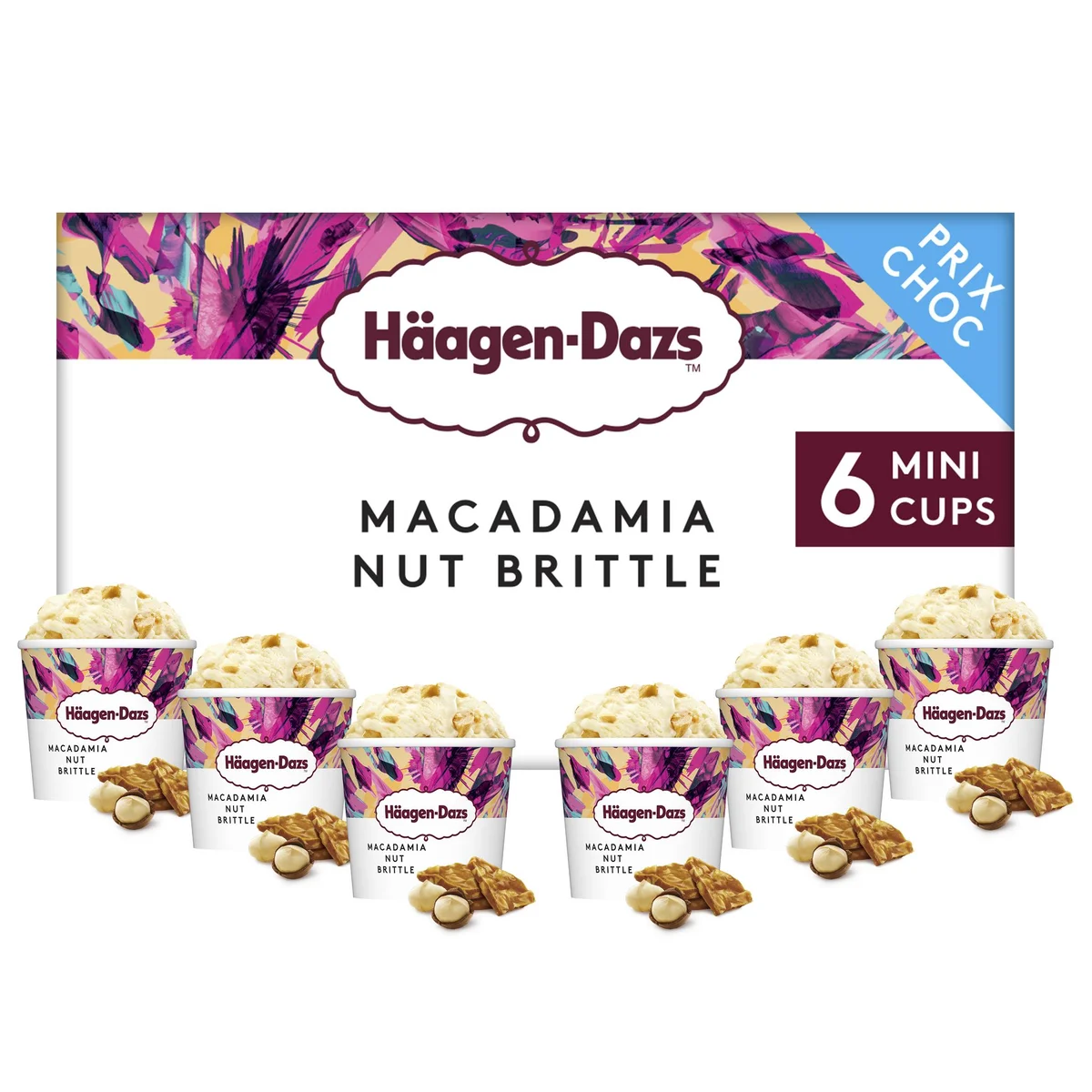 HAAGEN DAZS Mini pot crème glacée vanille macadamia 6 pièces 480g pas ...