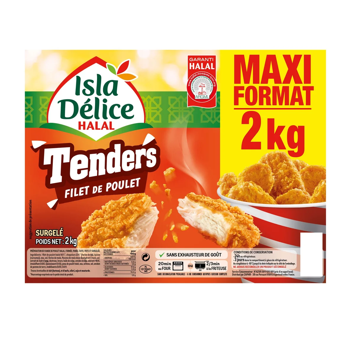 ISLA DELICE Tenders filet de poulet halal 2kg pas cher - Auchan.fr
