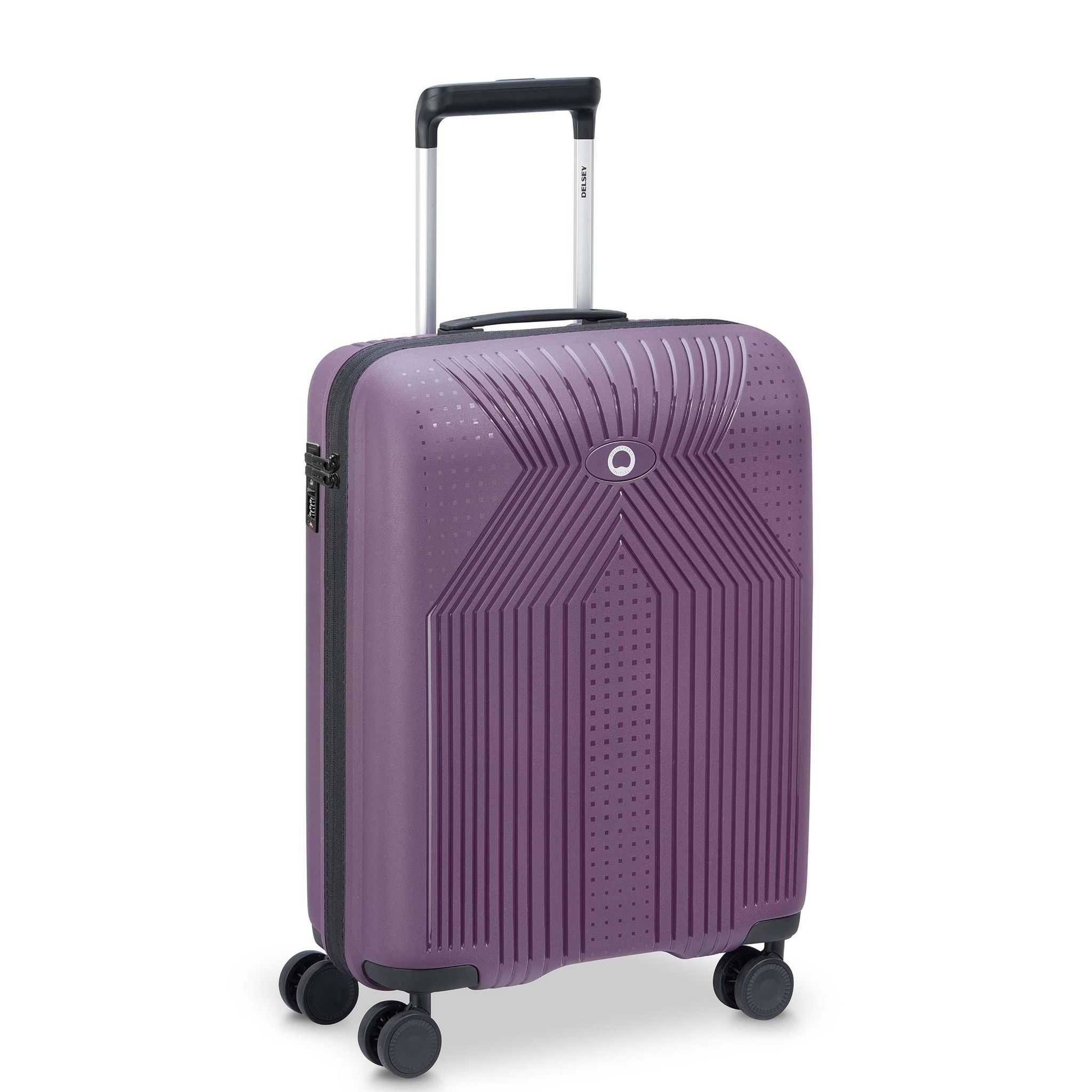DELSEY Valise cabine rigide 55cm 8 roues ORDENER - violet pas cher ...