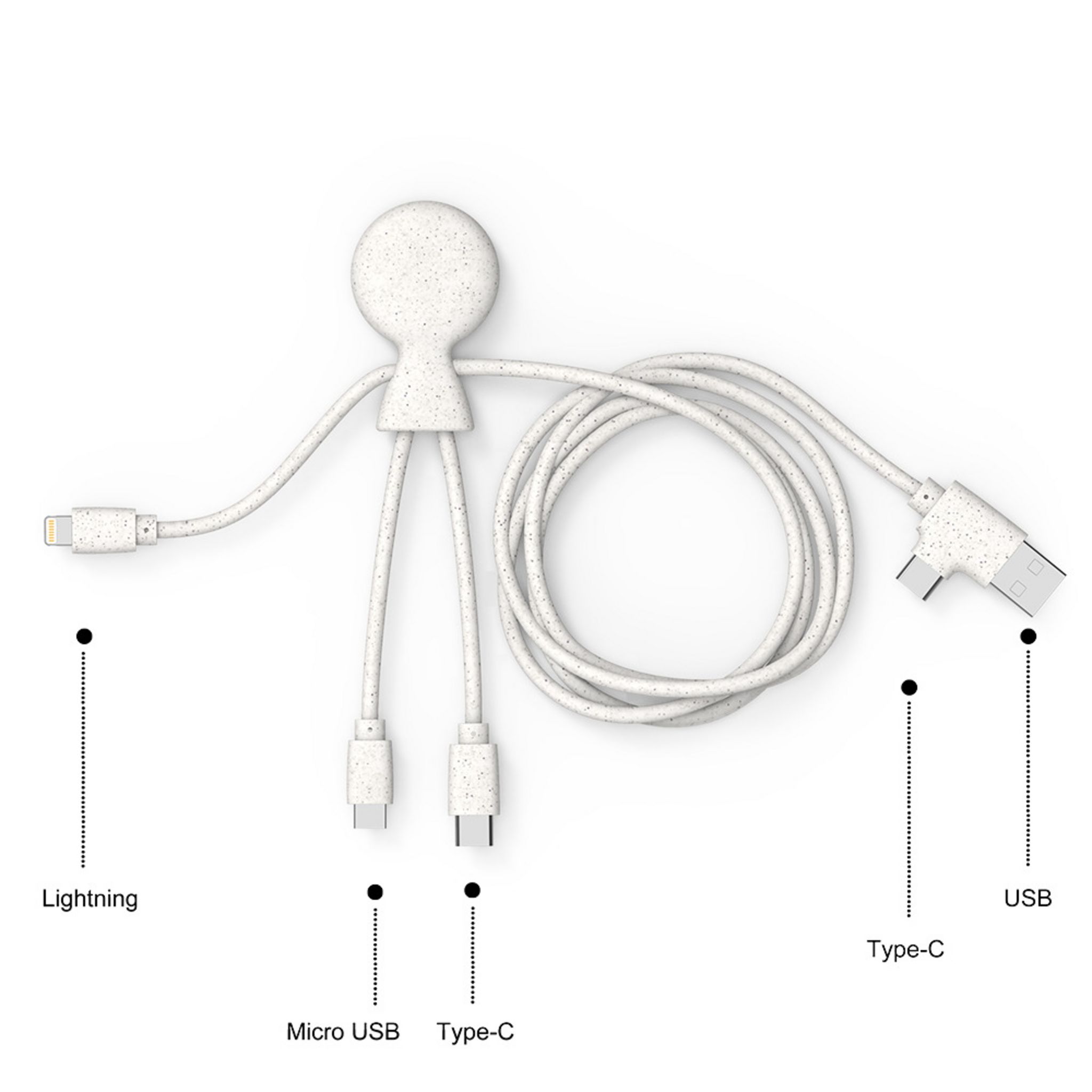 XOOPAR Câble multi connecteurs Mr BIO - Blanc pas cher - Auchan.fr