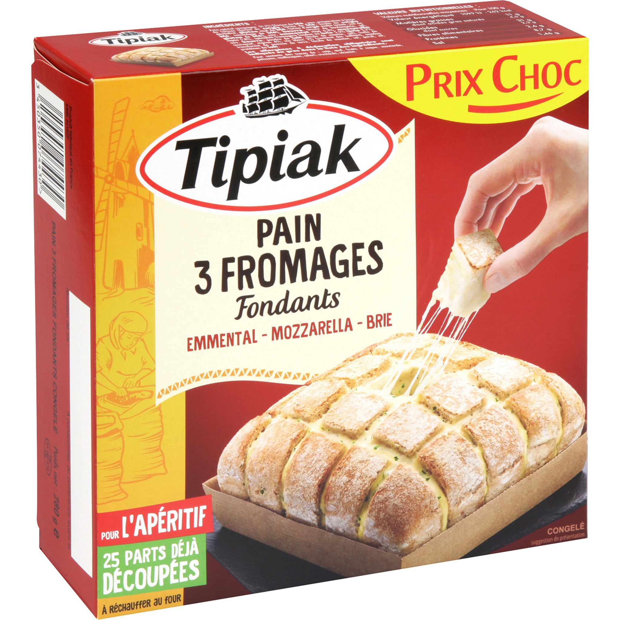 TIPIAK Pains 3 fromages fondants 280g pas cher - Auchan.fr